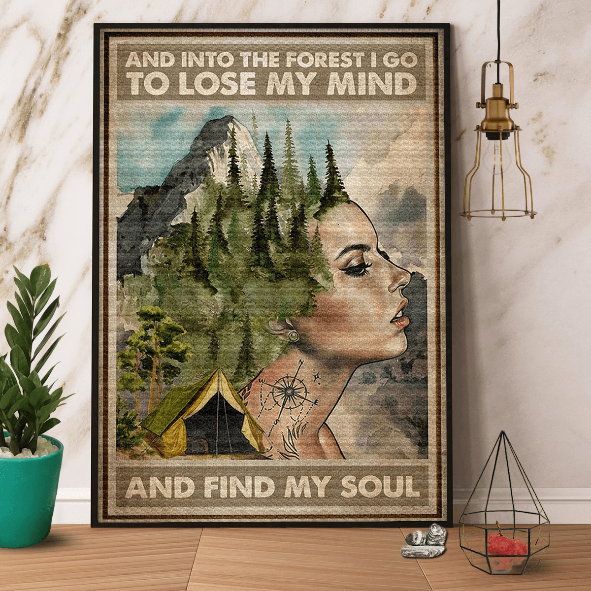 Mountain Camping Girl Into The Forest I Go To Lose My Mind Paper Poster ...