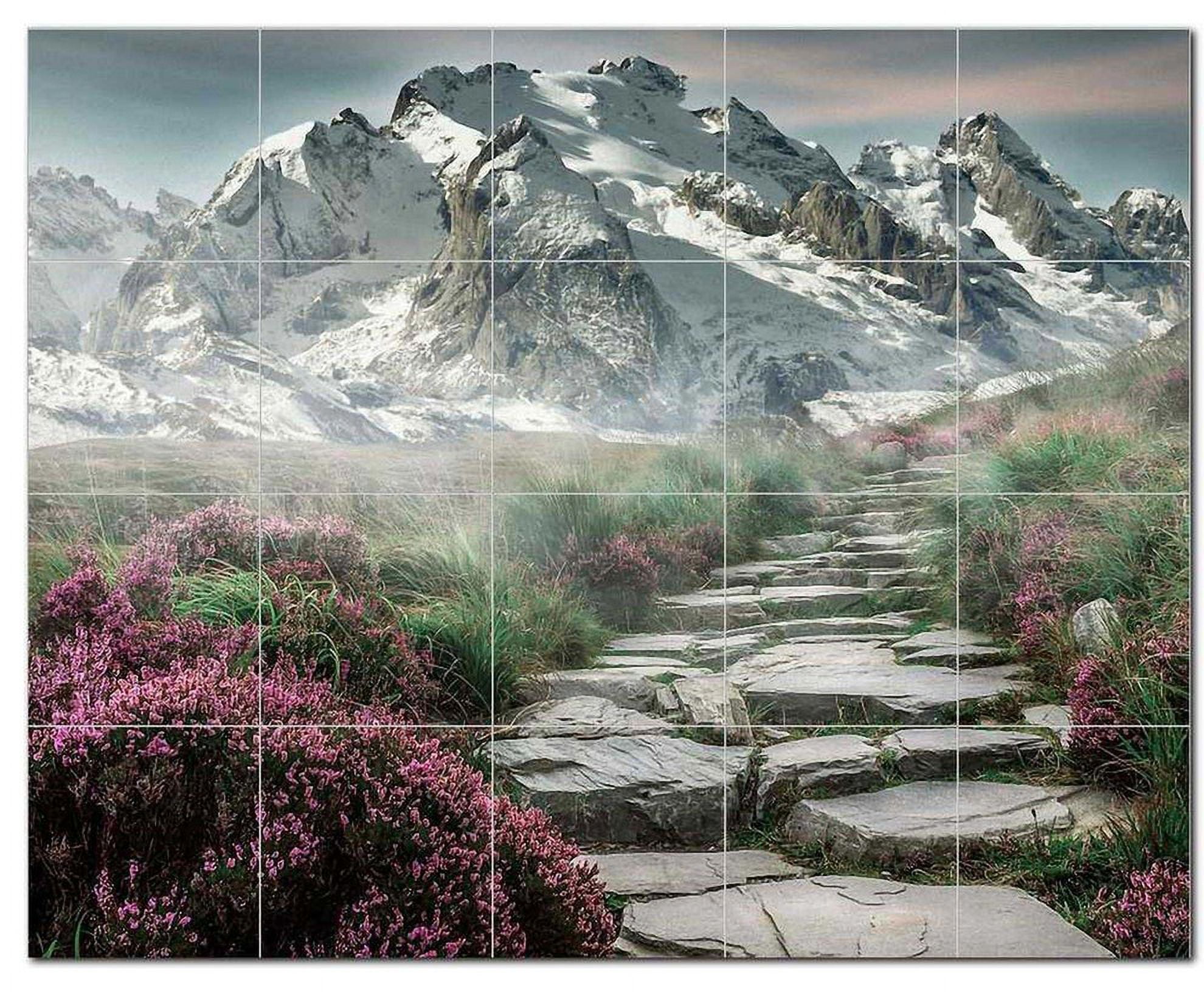 Mountain Ceramic Tile Mural Kitchen Backsplash Bathroom Shower, 401148 ...