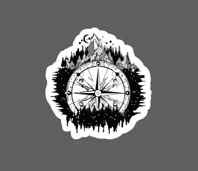 Mountain Compass Sticker Hike Waterproof Sticker Phone Decal Water ...