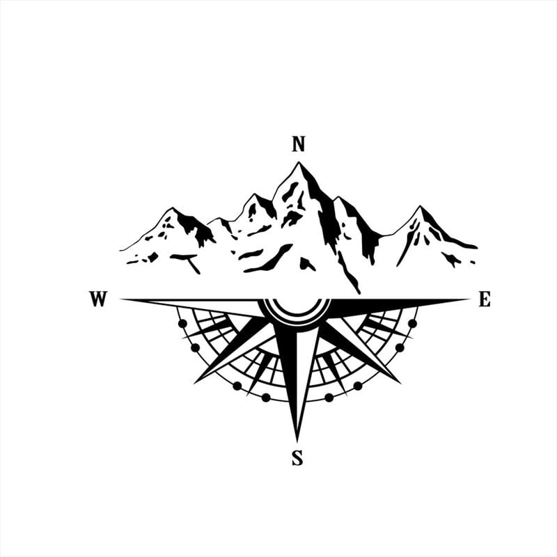 Mountain Compass Stickers, Car Hood Sticker Waterproof Stickers Body ...