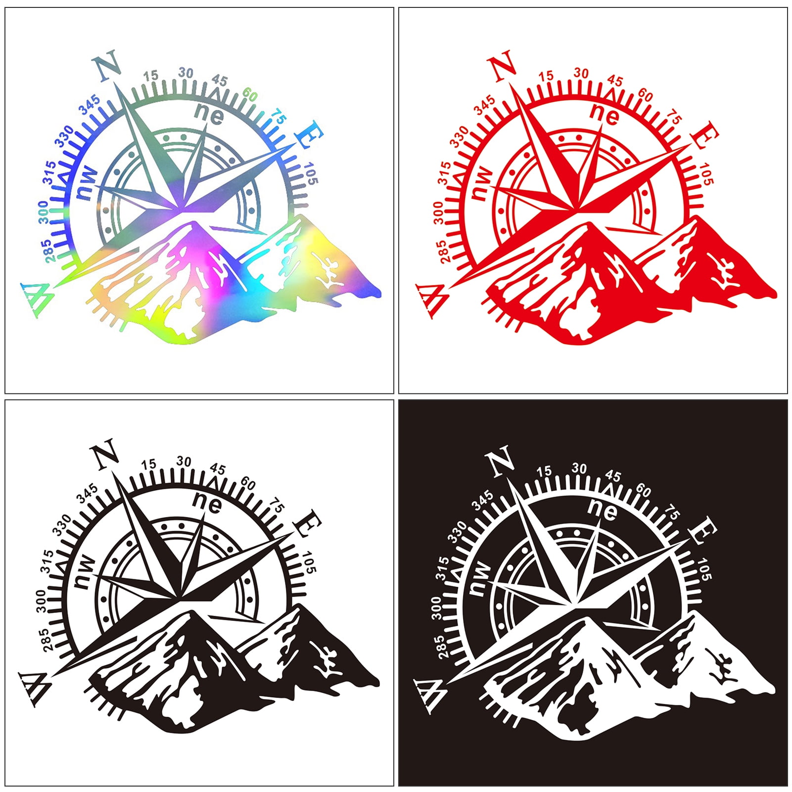 Mountain Compass Stickers Decal,Waterproof Vinyl Auto Body Side,Window ...