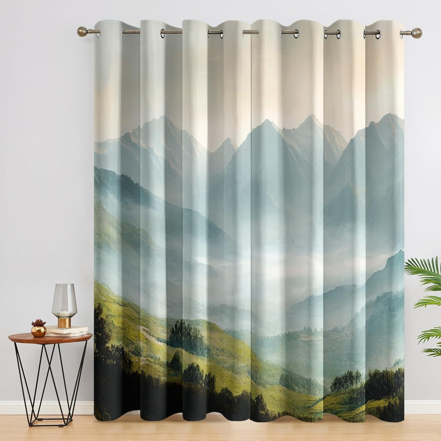 Mountain Curtains, Nature Landscape Blackout Curtains, Scenic Curtains For Bedroom Living Room ...