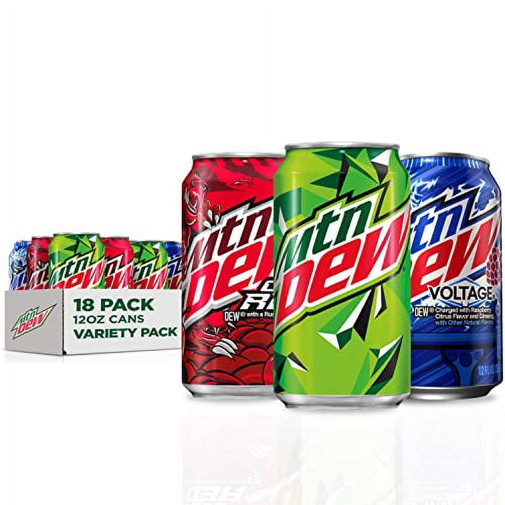 Mountain Dew 3 Flavor Core Variety Pack (Dew, Code Red, Voltage), 12 Fl ...