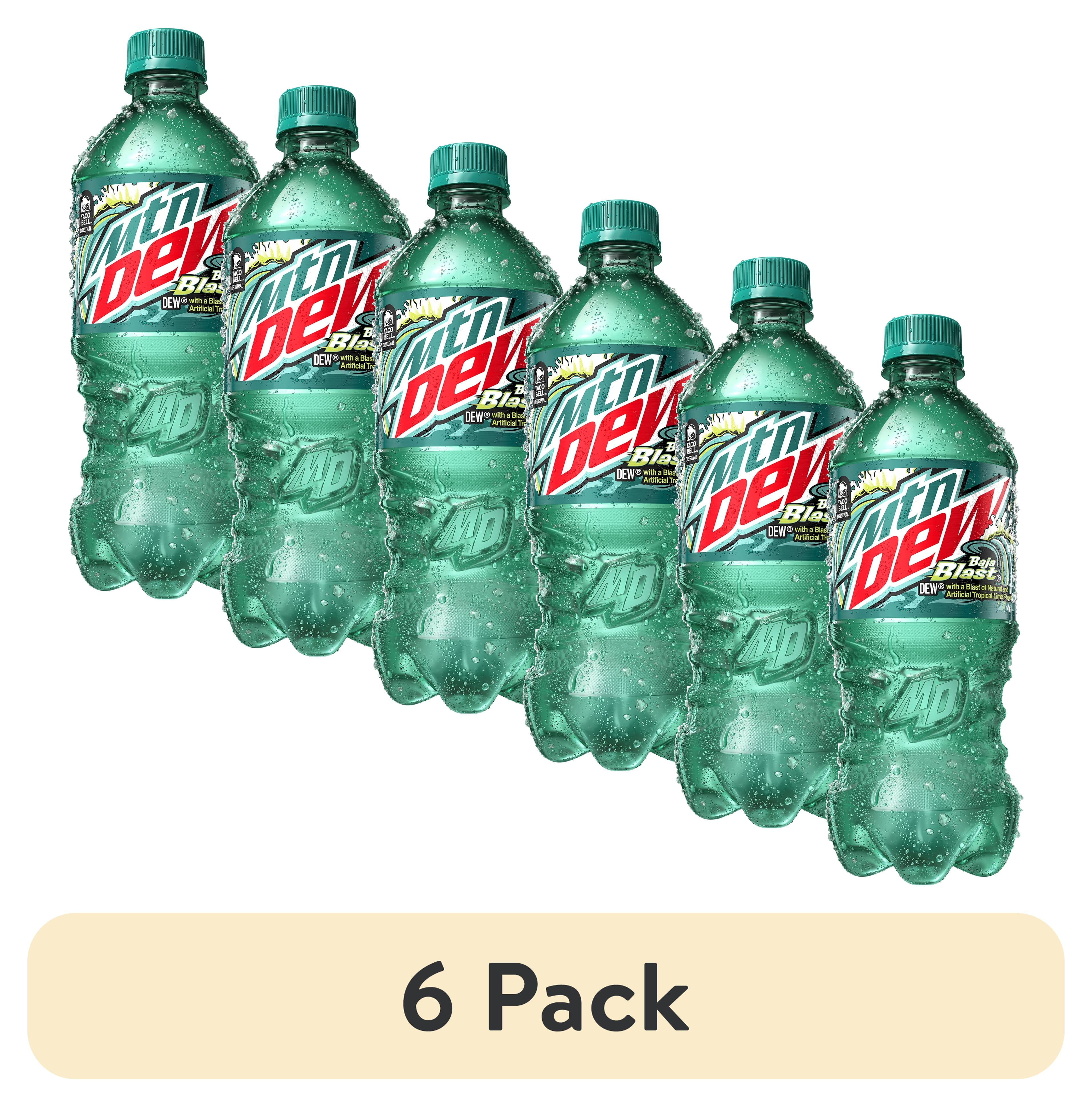 (6 pack) Mountain Dew Baja Blast Tropical Lime & Citrus Soda Pop, 20 fl ...