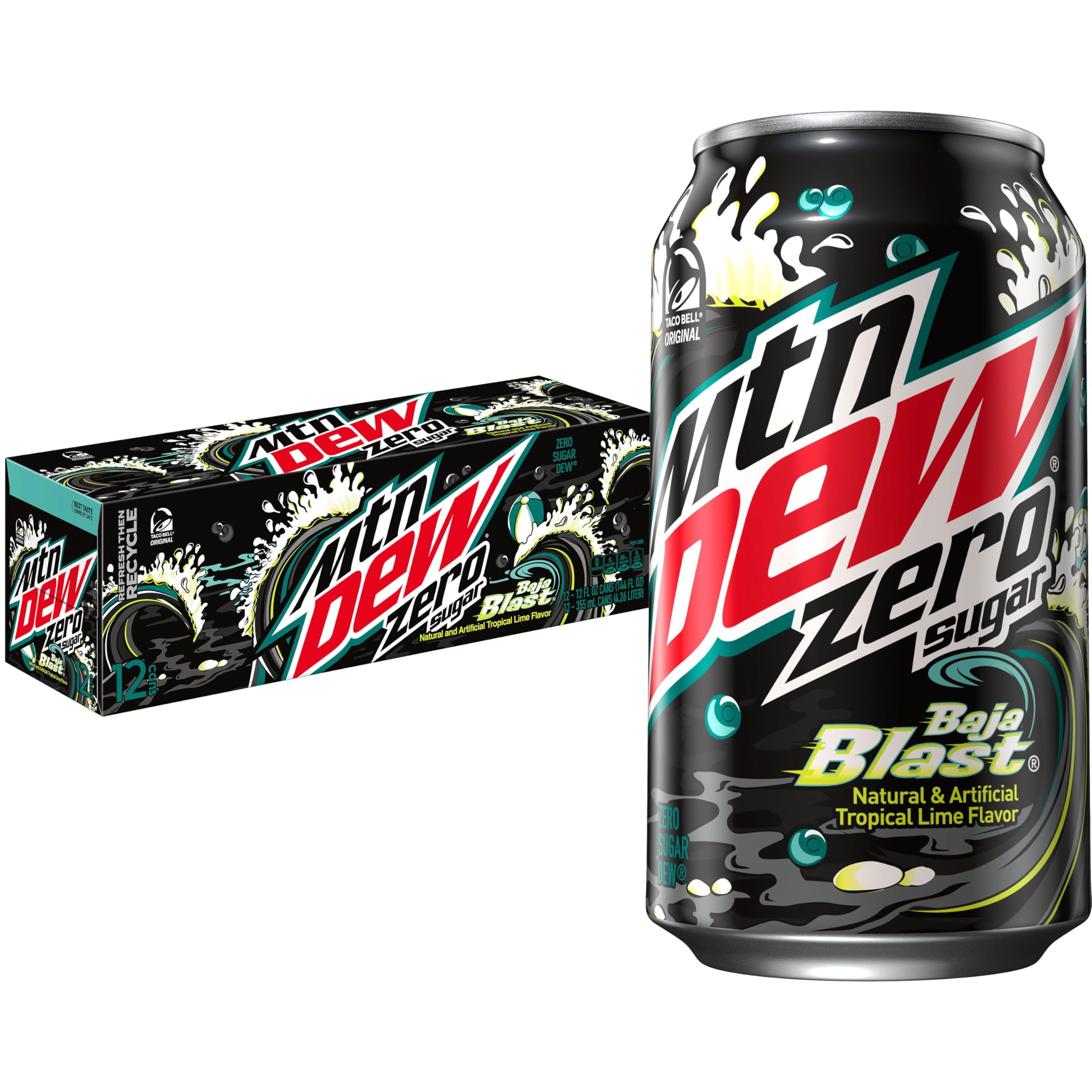 Mountain Dew Baja Blast Zero Sugar 12Oz 12Pk Packaging May Vary - Walmart.com