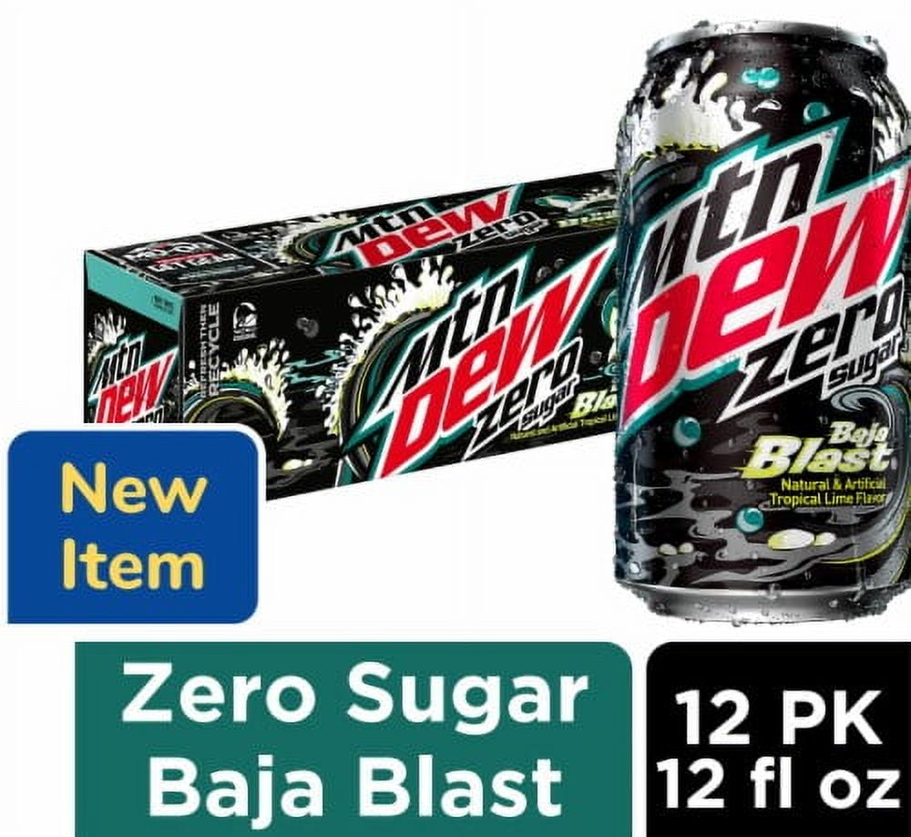 Mountain Dew Baja Blast Zero Sugar Baja Blast Soda Cans 12 pk / 12 oz - Walmart.com
