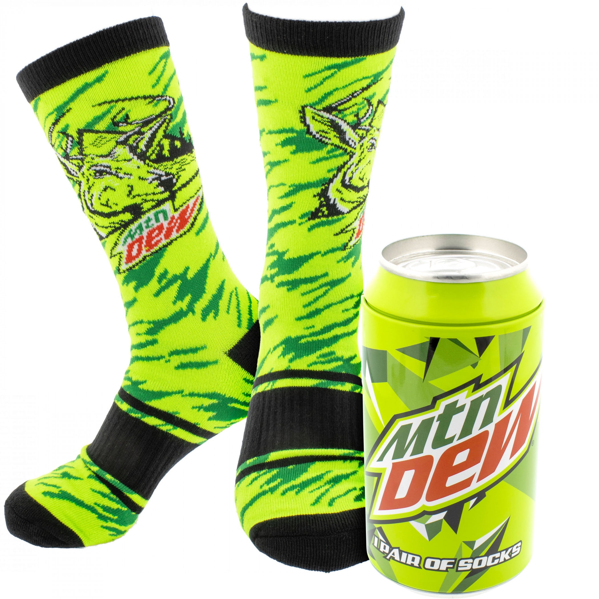 Mountain Dew Buck Wild Crew Socks in a Can - Walmart.com