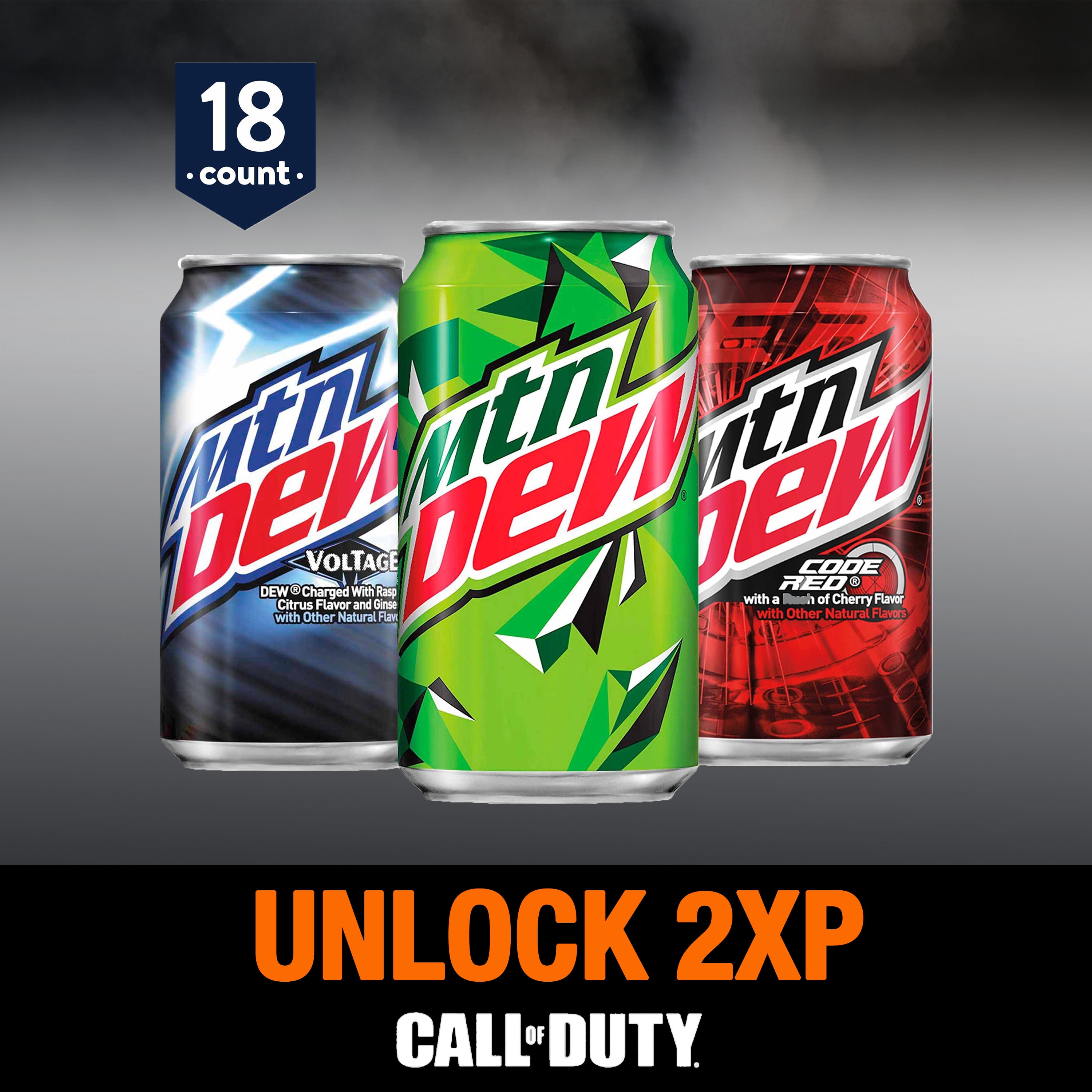 Mountain Dew Flavored Soda Pop Variety Pack, Original, Code Red ...