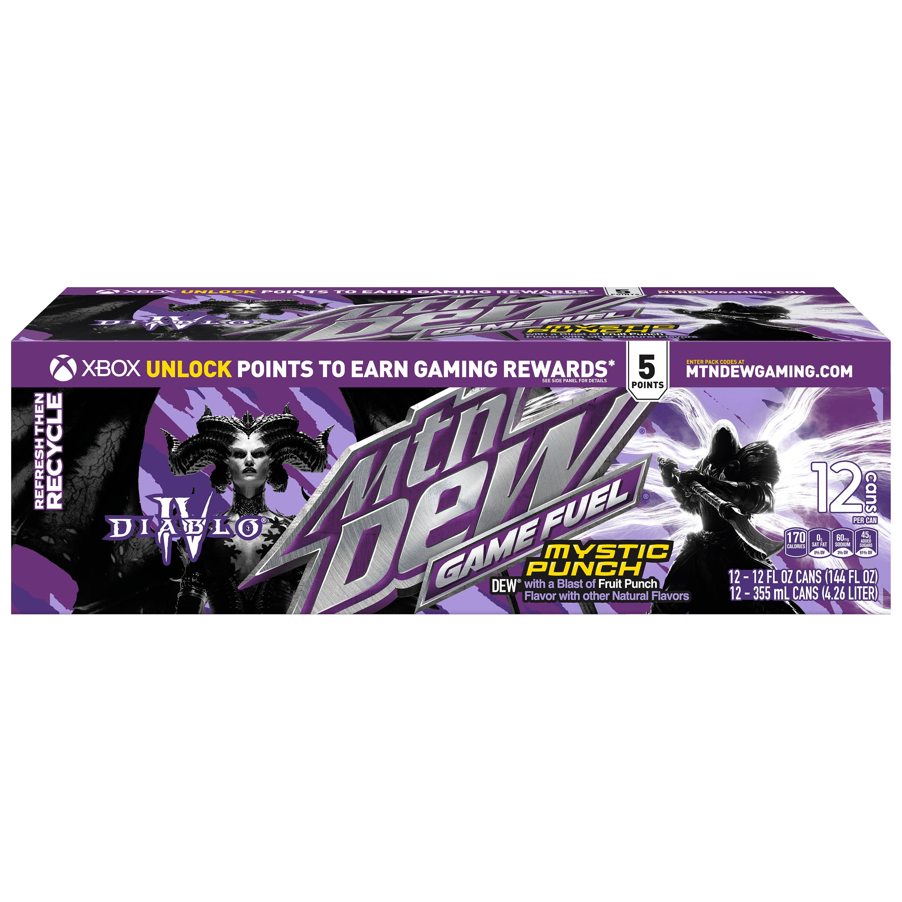 Mountain Dew Game Fuel Mystic Punch Soda Pop, 12 fl oz, 12 Pack Cans ...