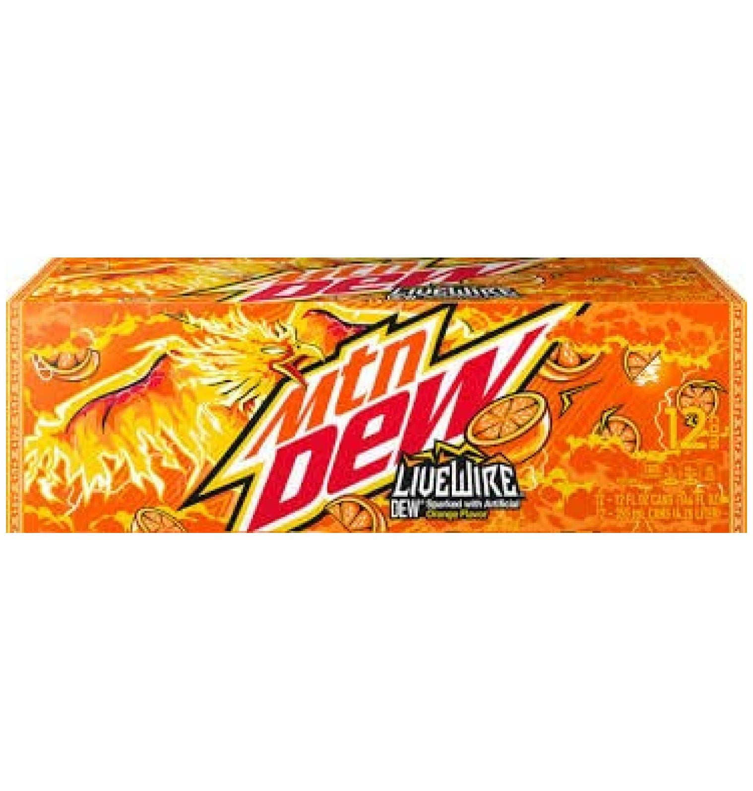 Jsmark Mountain Dew LiveWire, Sparked Orange Flavor, 12 oz Cans, 12-Pack - Walmart.com