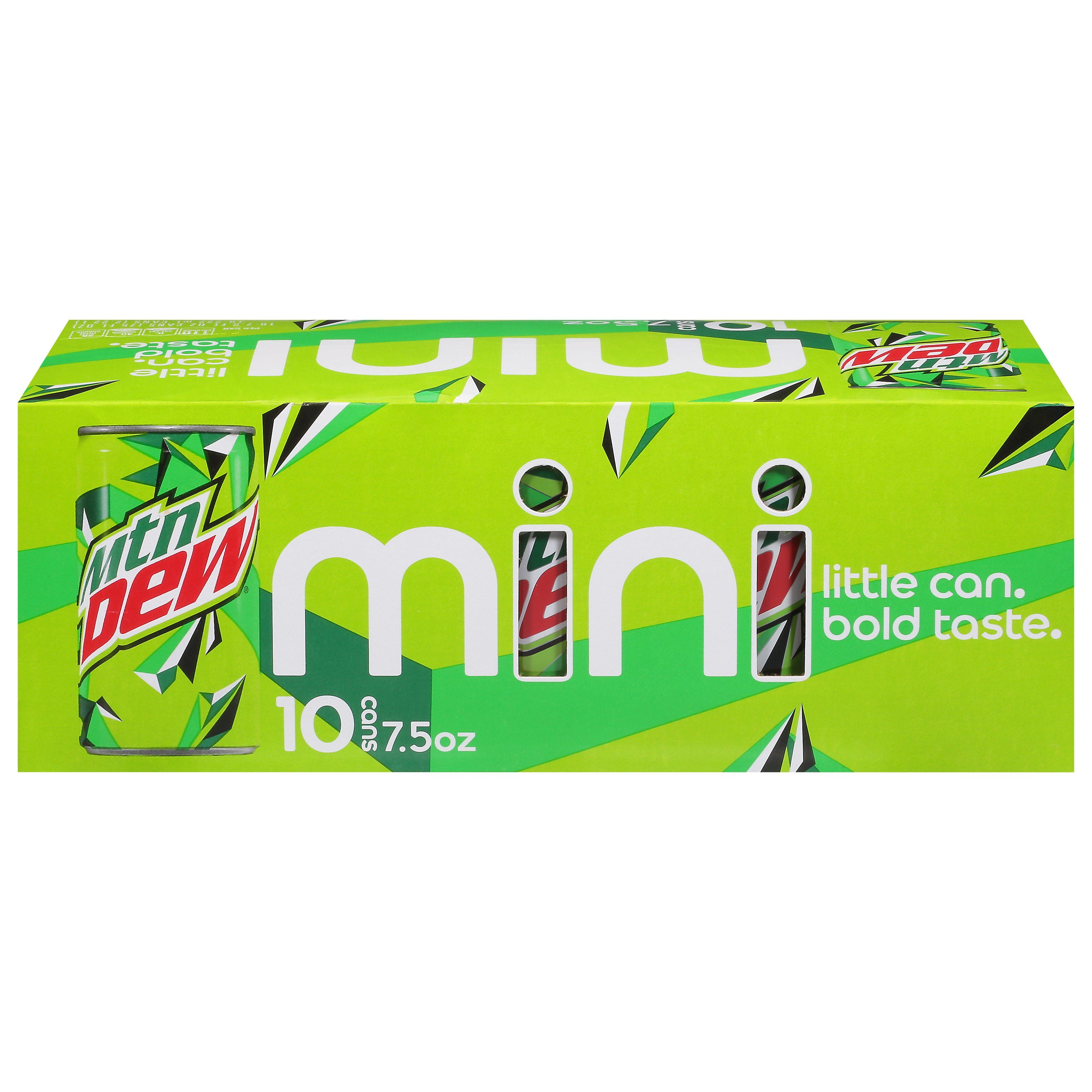 Mountain Dew, Soda Mini 7.5 oz Can, 10 pk, Refreshing Flavor - Walmart.com