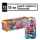 MTN DEW Spark Raspberry Lemonade Soda Pop, Bold & Bubbly, 12 fl oz, 12 ...