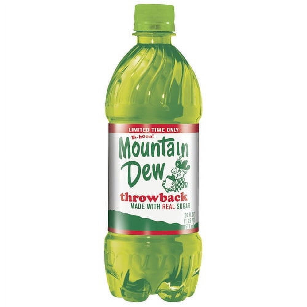 Mountain Dew Throwback Real Sugar Citrus Soda Pop, 20 fl oz Bottle ...