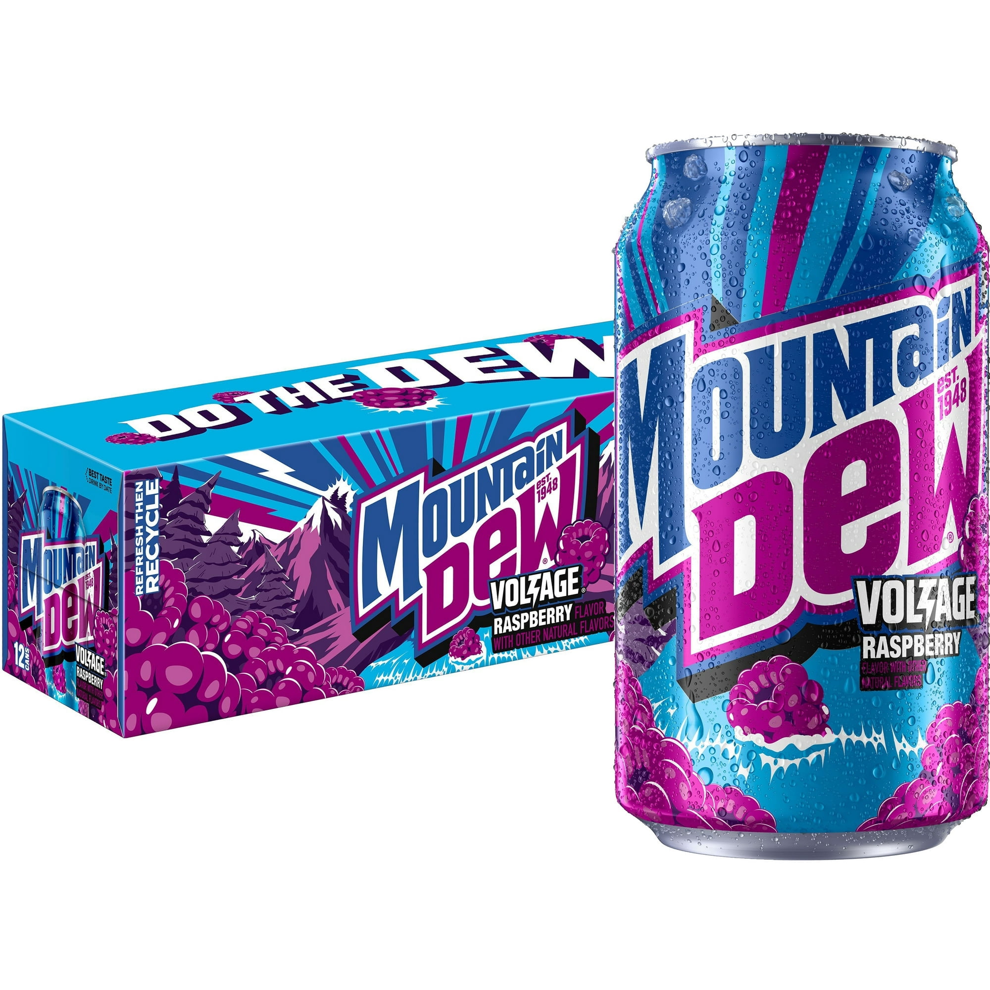 Mountain Dew Voltage Raspberry Citrus Flavor and Ginseng Soda, 12 fl oz ...