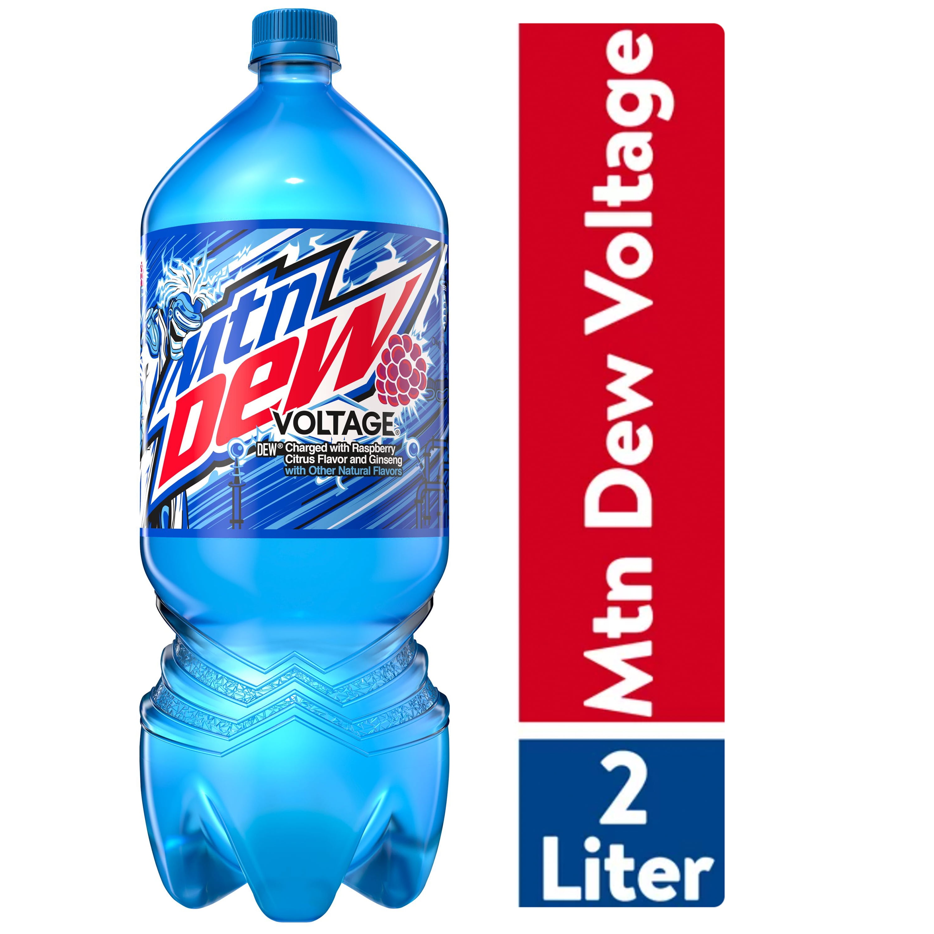 Mountain Dew Voltage Raspberry Citrus & Ginseng Soda Pop, 2 Liter ...