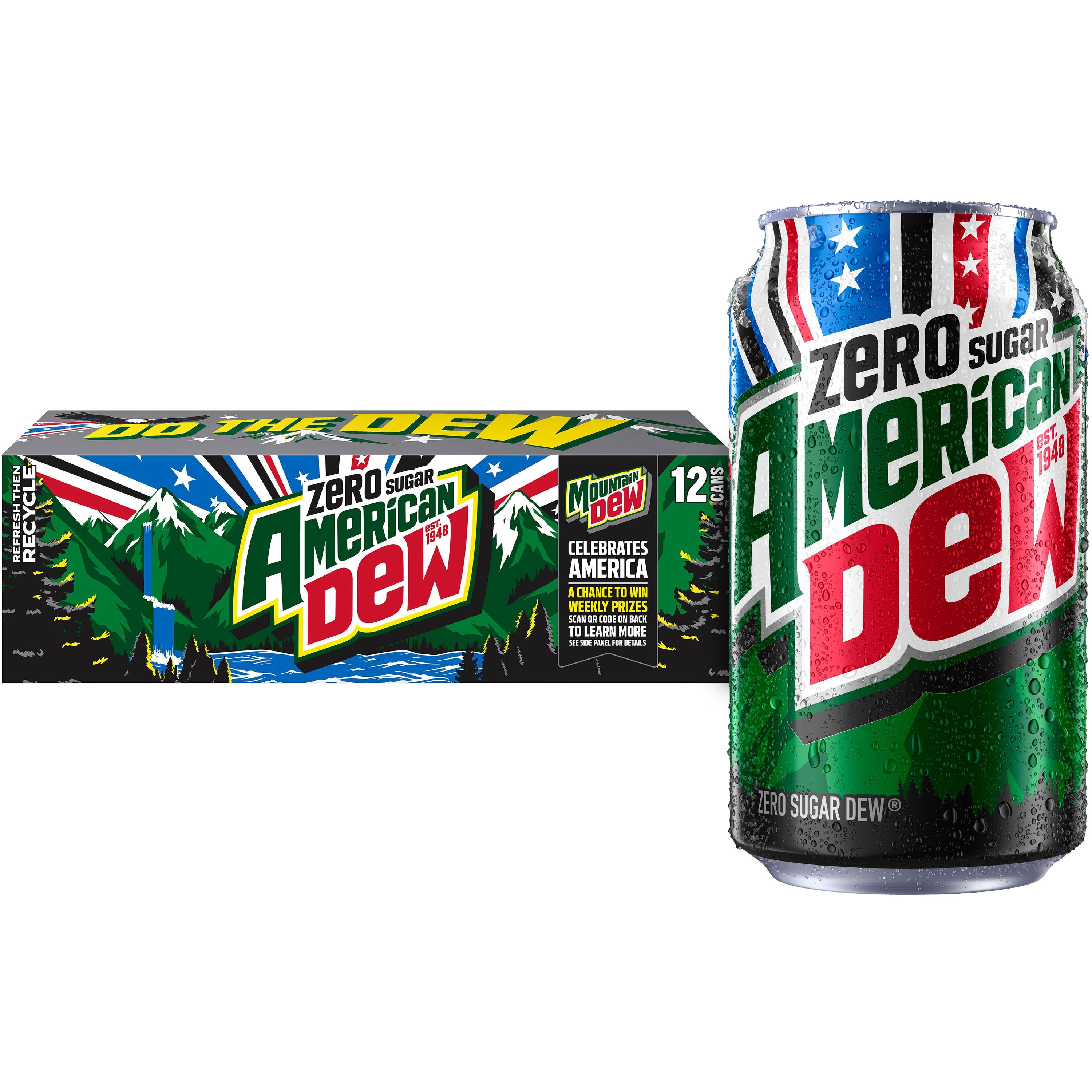 Mountain Dew Zero Sugar, Citrus Soda Pop, 12 fl oz, 12 Pack Cans ...