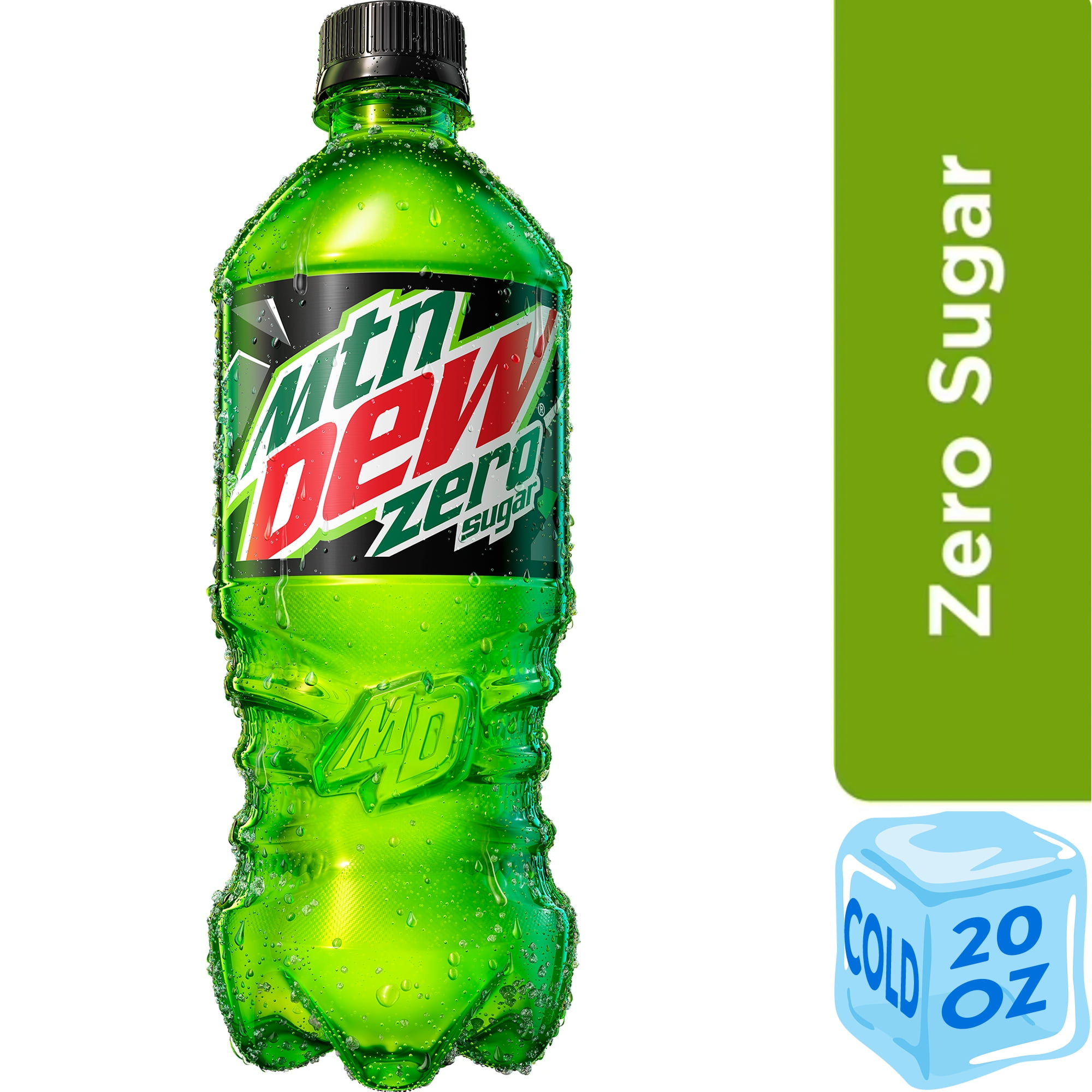 (4 pack) Mountain Dew Zero Sugar Citrus Soda Pop, 20 fl oz Bottle ...