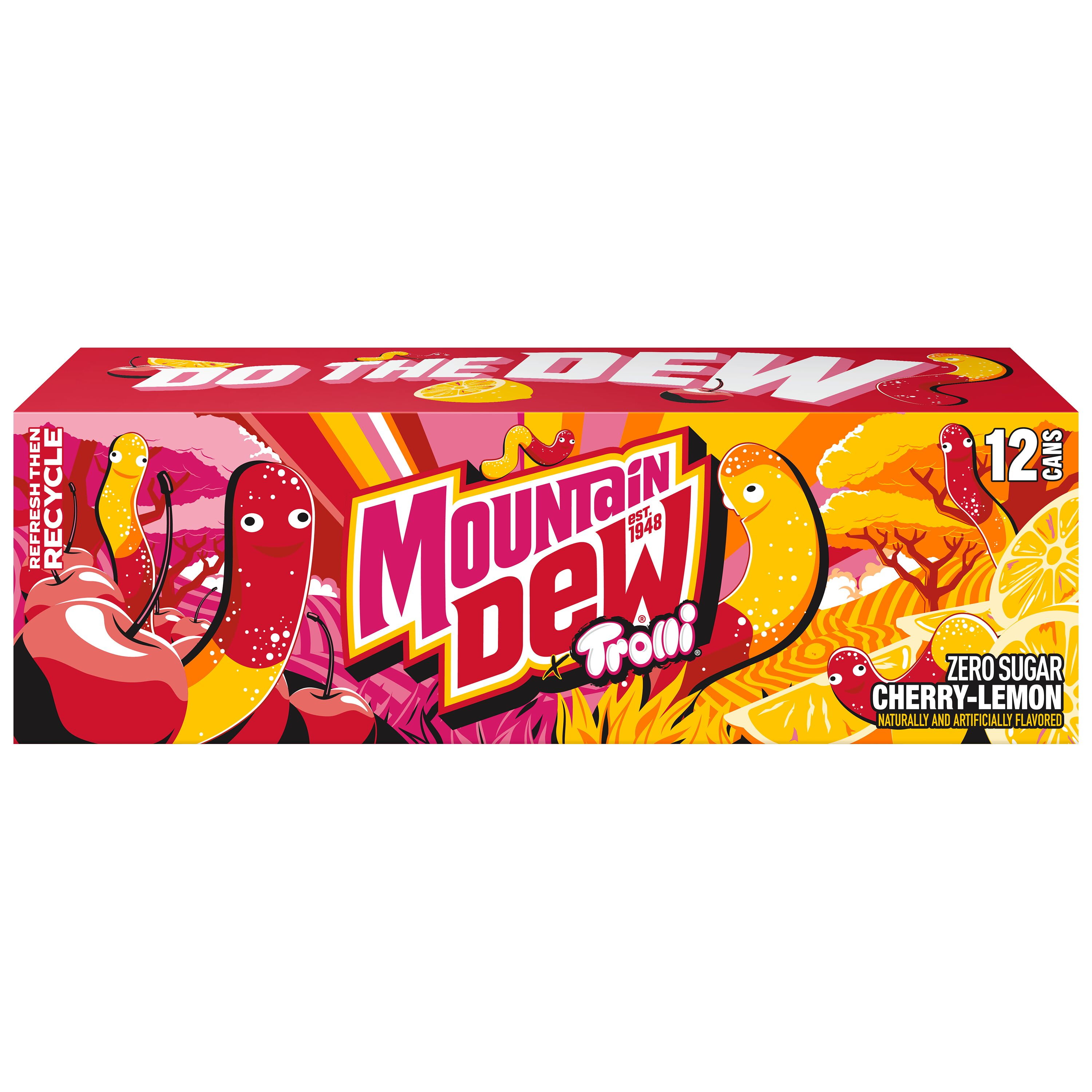 Mountain Dew Zero Sugar Cherry Lemon flavored Trolli, 12.0 fl oz, 12 Cans - Walmart.com