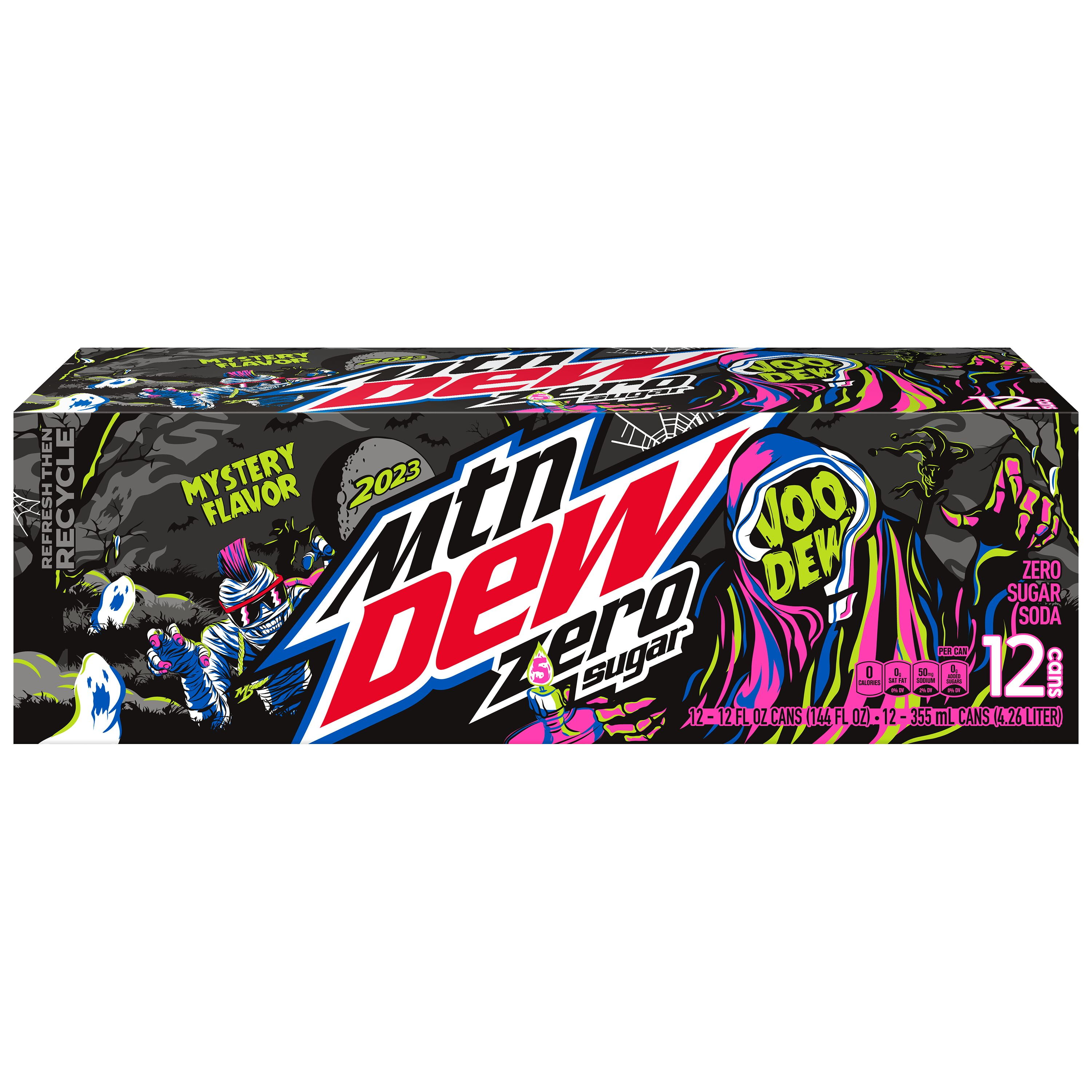 Mountain Dew Zero Sugar Voo Dew Mystery Flavor Soda Pop 2023, 12 fl oz ...