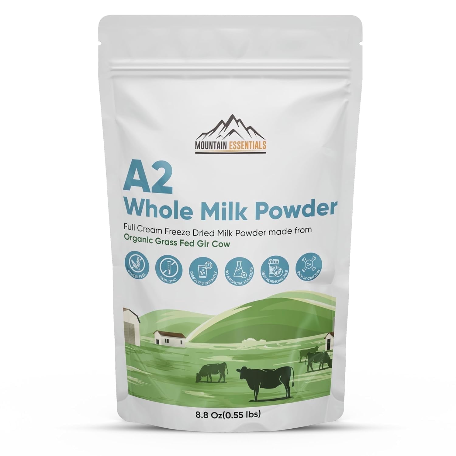 Mountain Essentials A2 Whole Milk Powder 8.8 oz Full Cream, Shelf ...