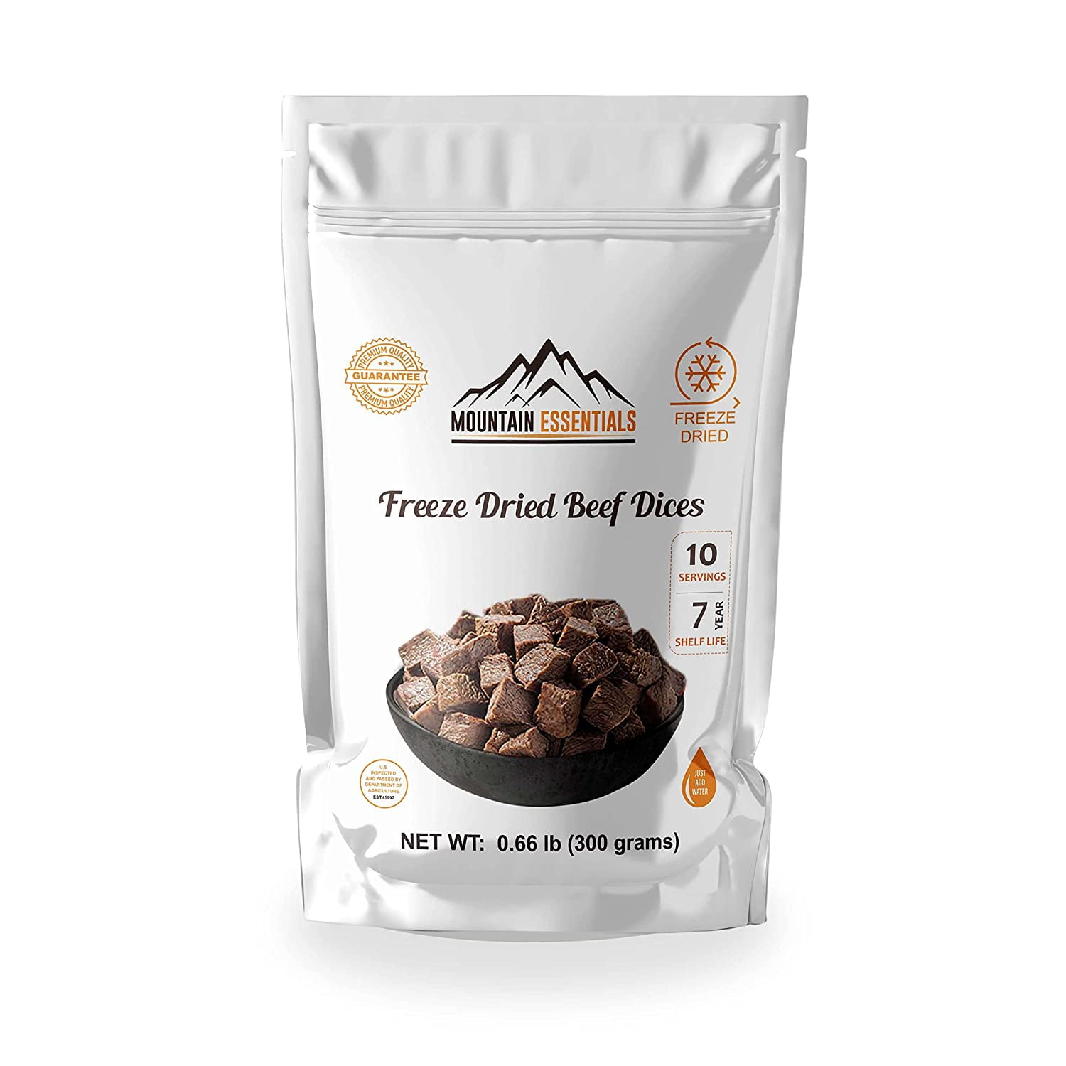 Mountain Essentials Freeze Dried Beef Dices Protein Packed Meal (300g ...