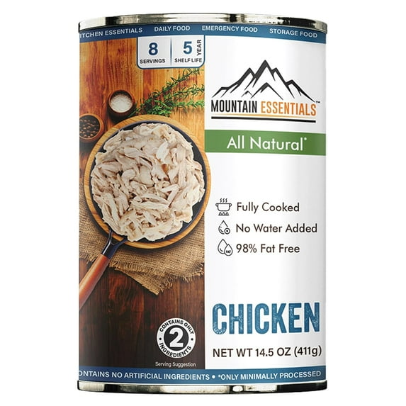 Mountain Essentials Fully Cooked Canned Chicken Breast, 14.5 oz – Ready ...