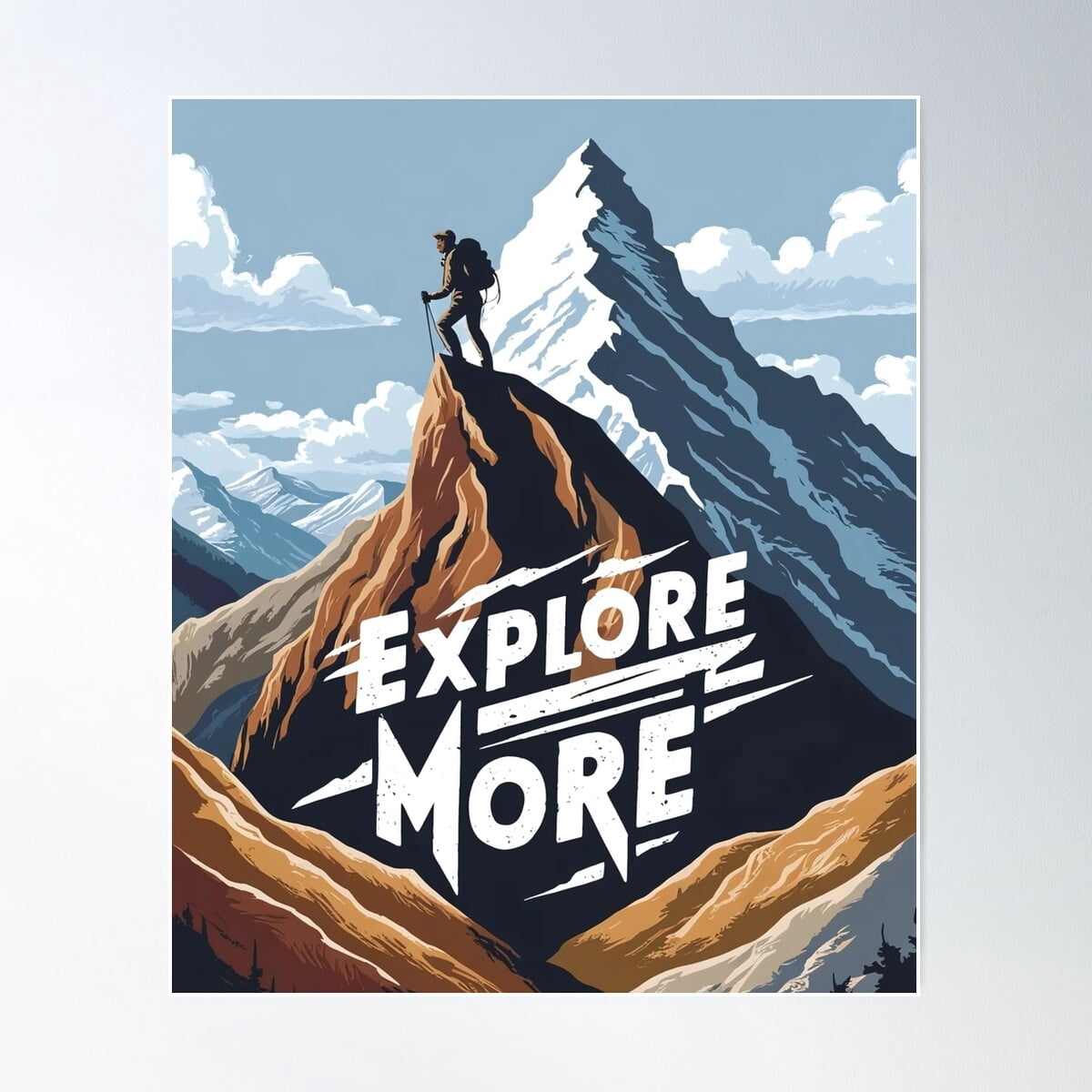 Mountain Explorer Adventure Poster Wall Art, Modern Wall Decor For ...