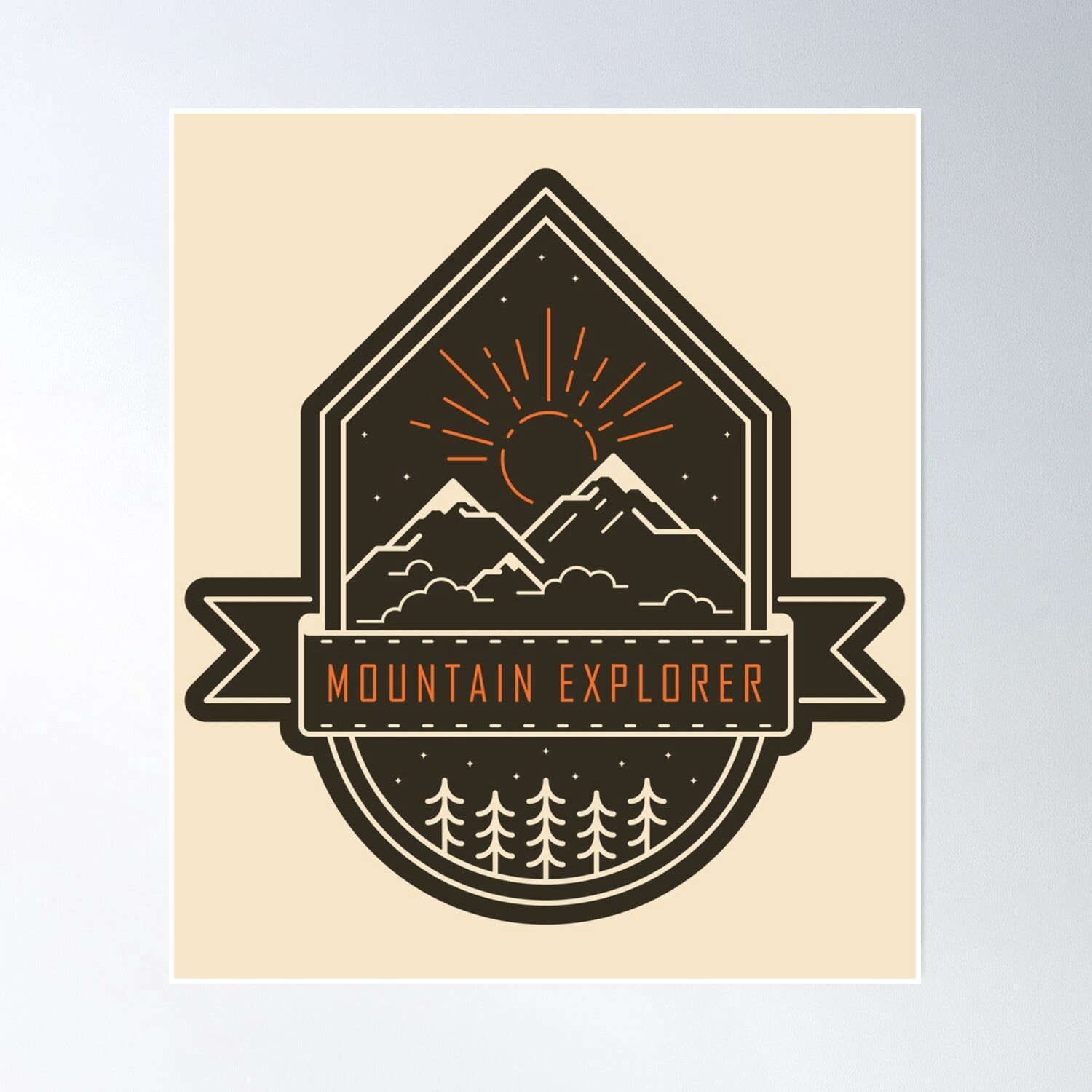 Mountain Explorer Vintage Label Poster Wall Art, Modern Wall Decor ...