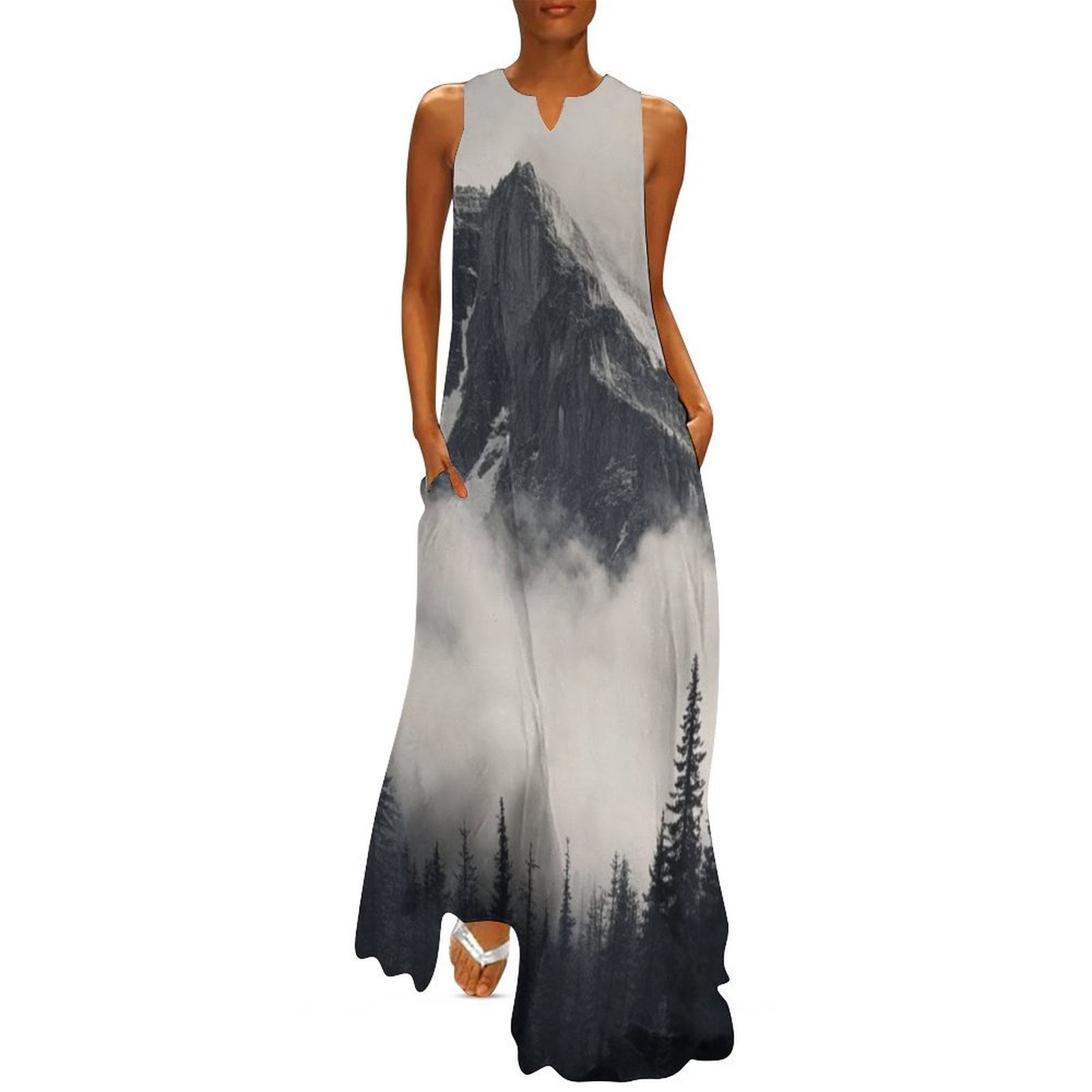 Mountain Fog Forest Landscape Long Dress Women's summer dress women's ...