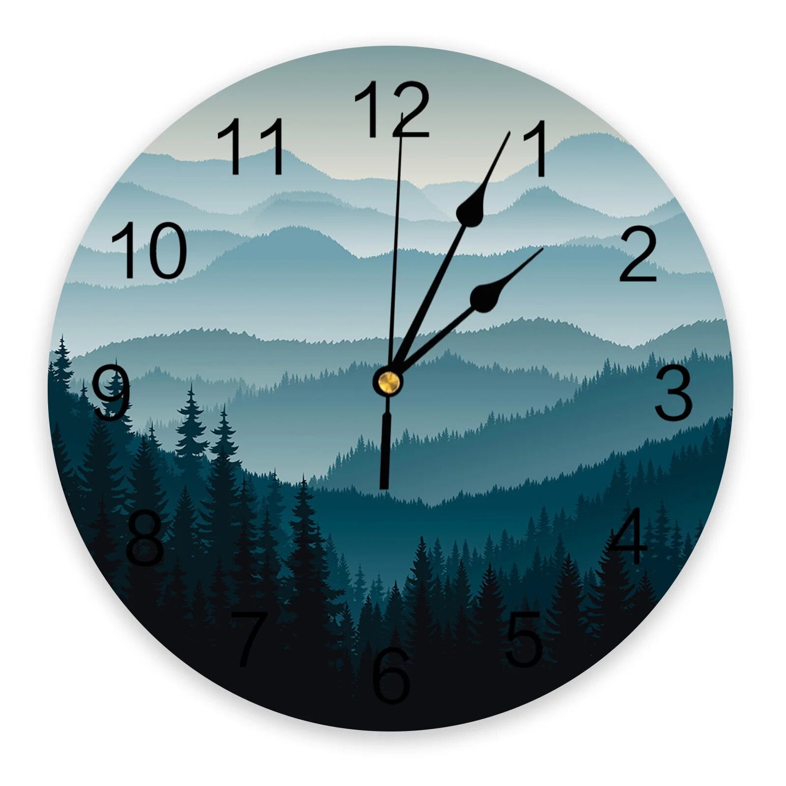Mountain Forest Clocks Wall Home Decor Modern Kitchen Room Bedroom ...