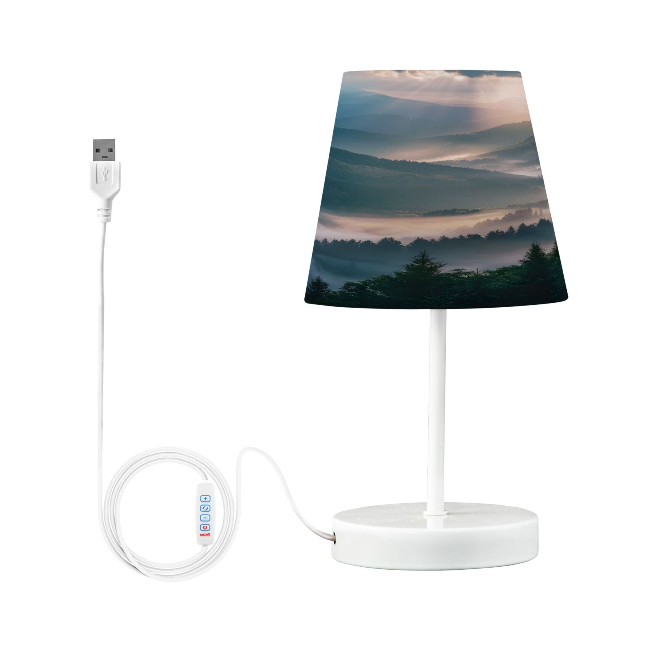 Mountain Forest Desk Lamp LED Table Nightstand Lamps with 3 Color ...