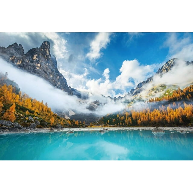 Mountain Forest Lake Photography Backdrop Banff National Park Canadian ...