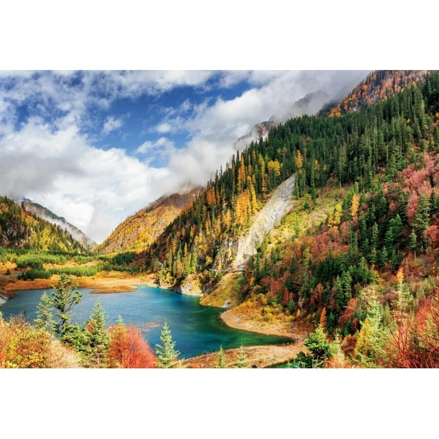 Mountain Forest Lake Photography Backdrop Banff National Park Canadian ...