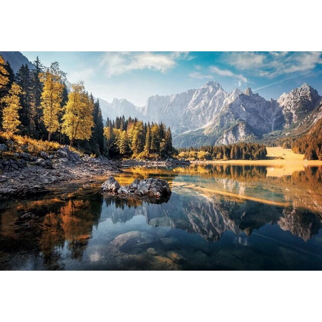 Mountain Forest Lake Photography Backdrop Banff National Park Canadian ...