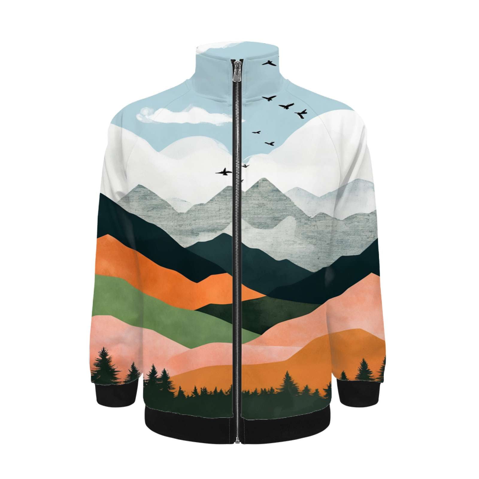Mountain Forest Landscape Art Jacket Men's Street Cool Long Sleeves ...