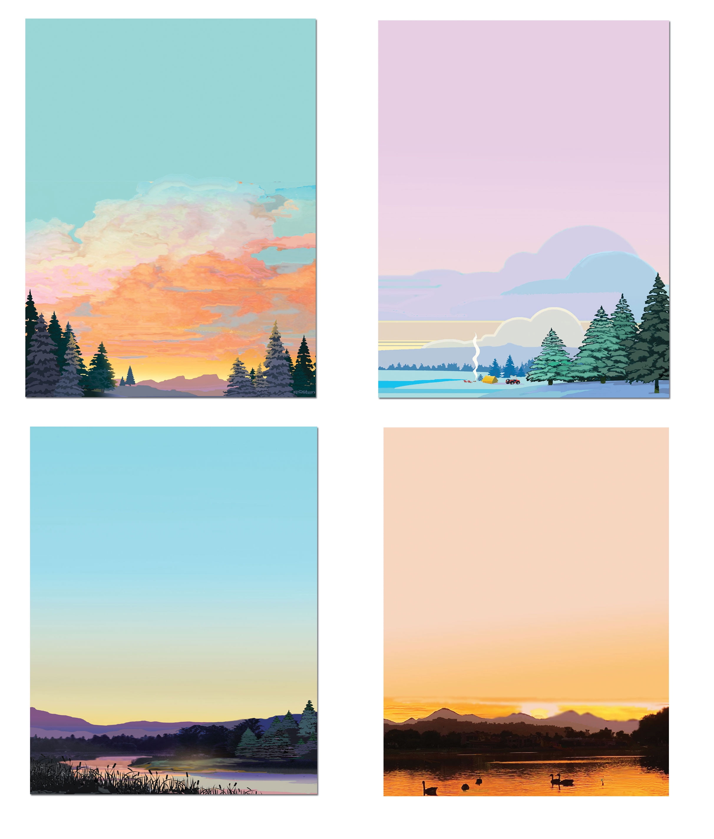 Mountain/Forest/Nature Assorted Notepads Pack - 4 Assorted Beach Theme ...