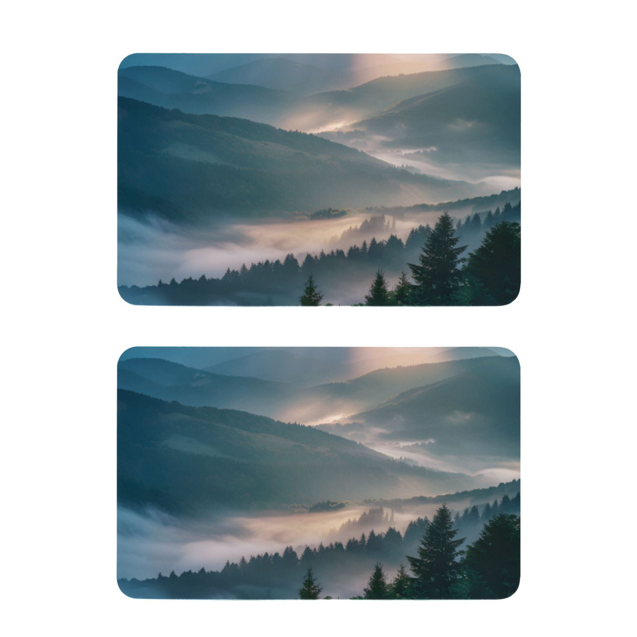 Mountain Forest Refrigerator Magnet Stickers Square Fridge Magnetic for ...