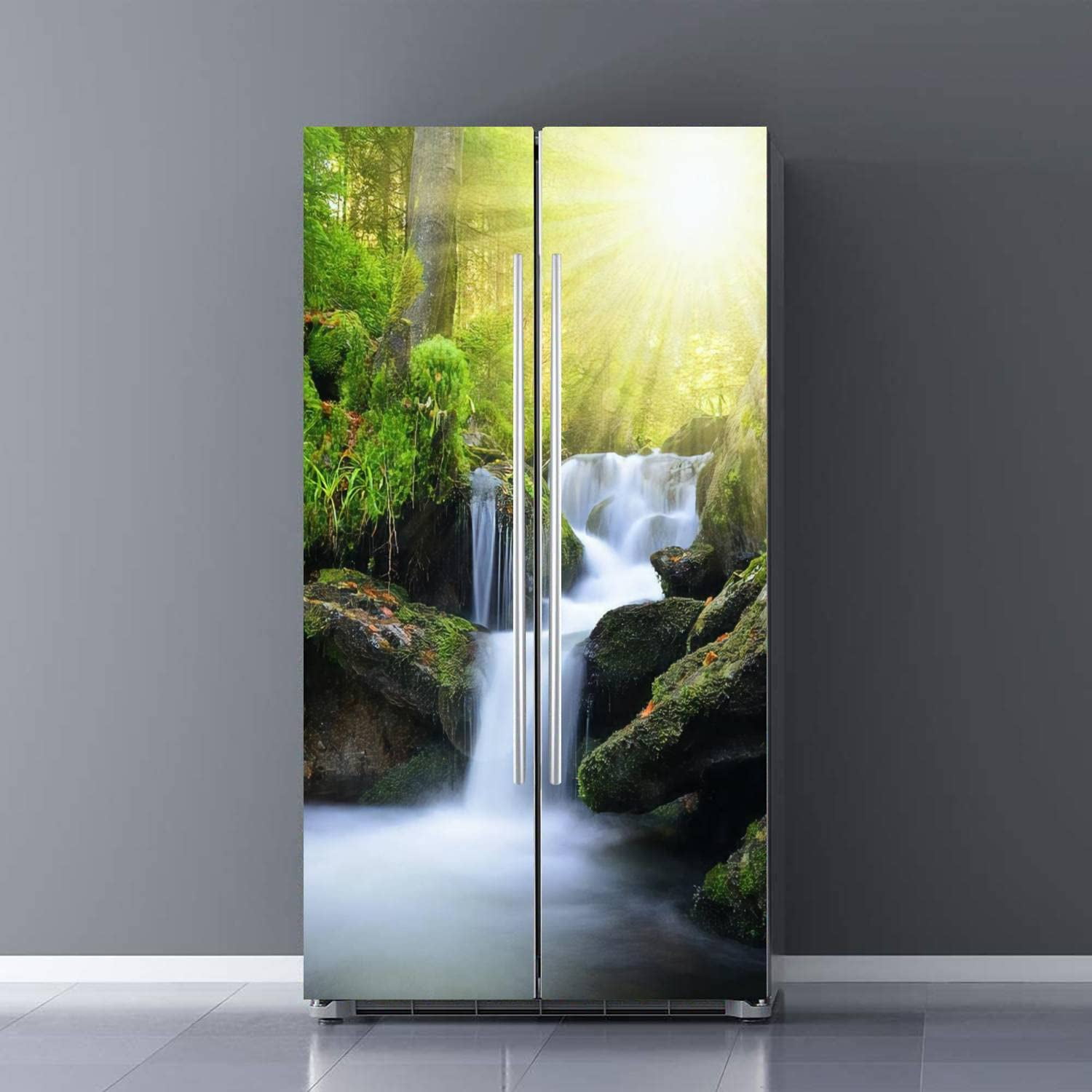 Mountain Forest Scenery Refrigerator Wrap Natural Landscape Fridge ...
