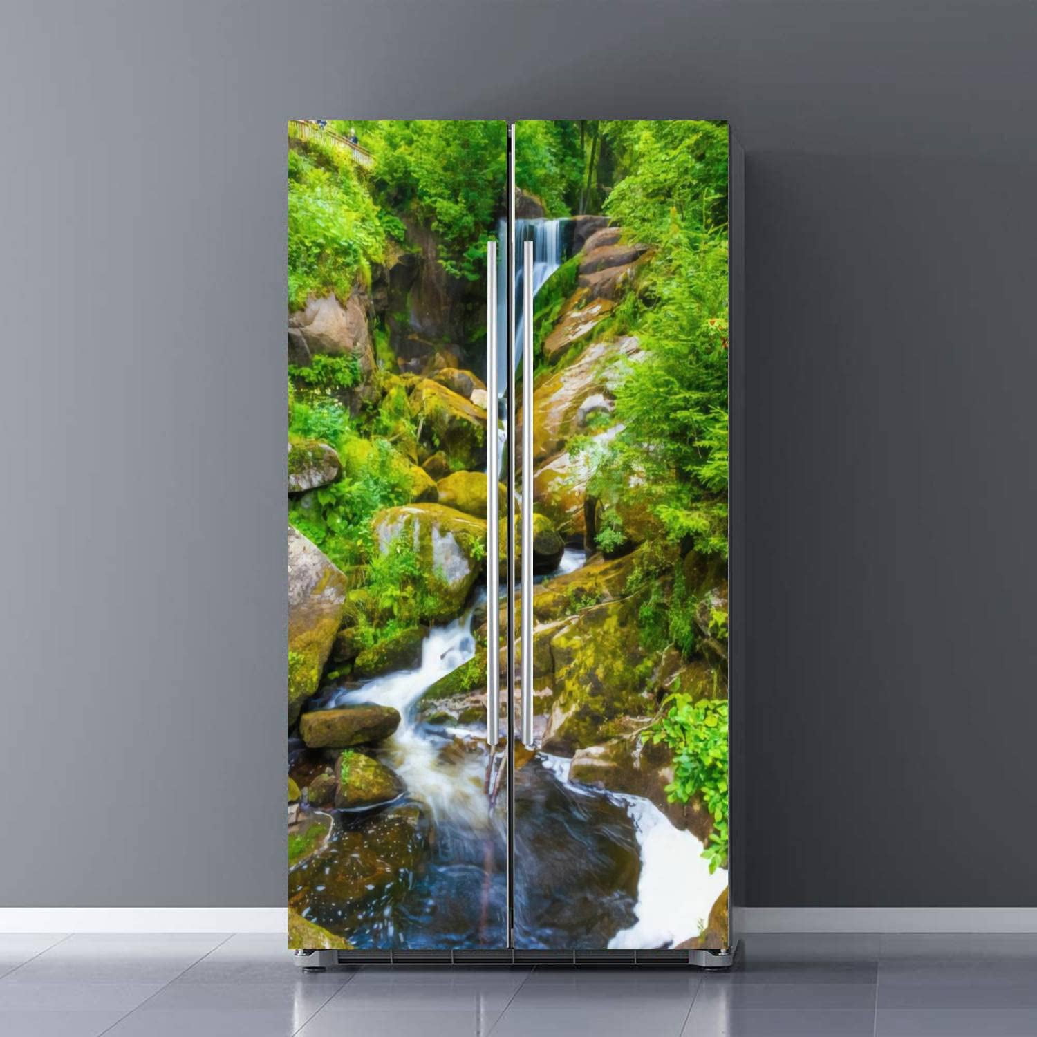 Mountain Forest Scenery Refrigerator Wrap Natural Landscape Fridge ...