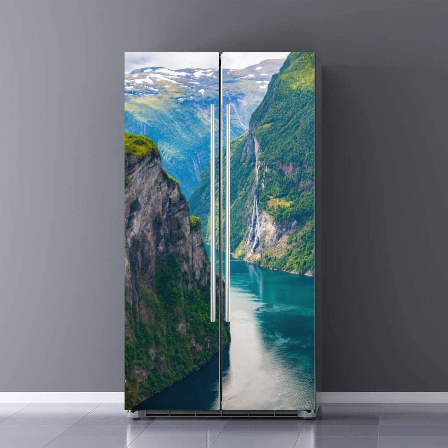 Mountain Forest Scenery Refrigerator Wrap Natural Landscape Fridge ...
