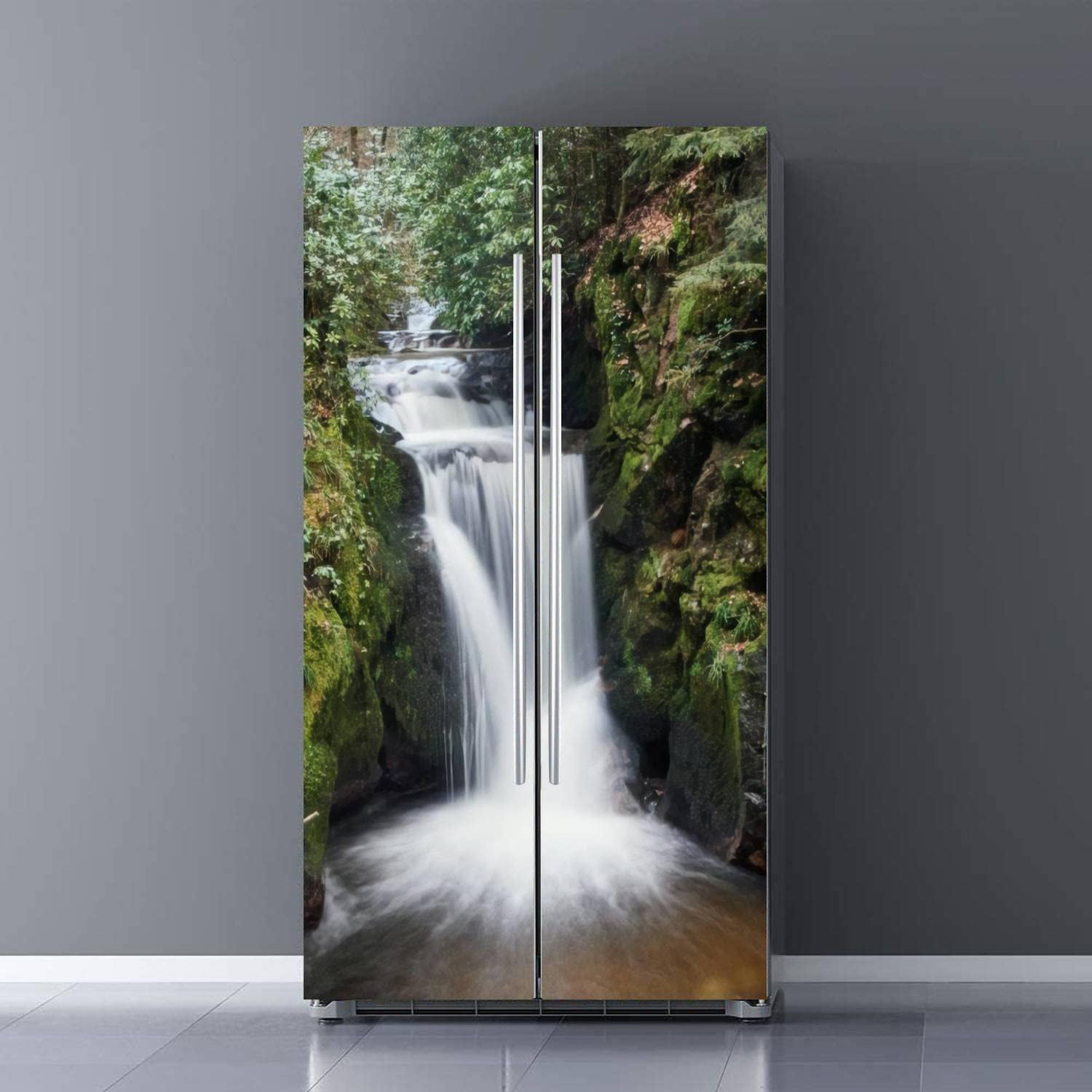 Mountain Forest Scenery Refrigerator Wrap Natural Landscape Fridge ...