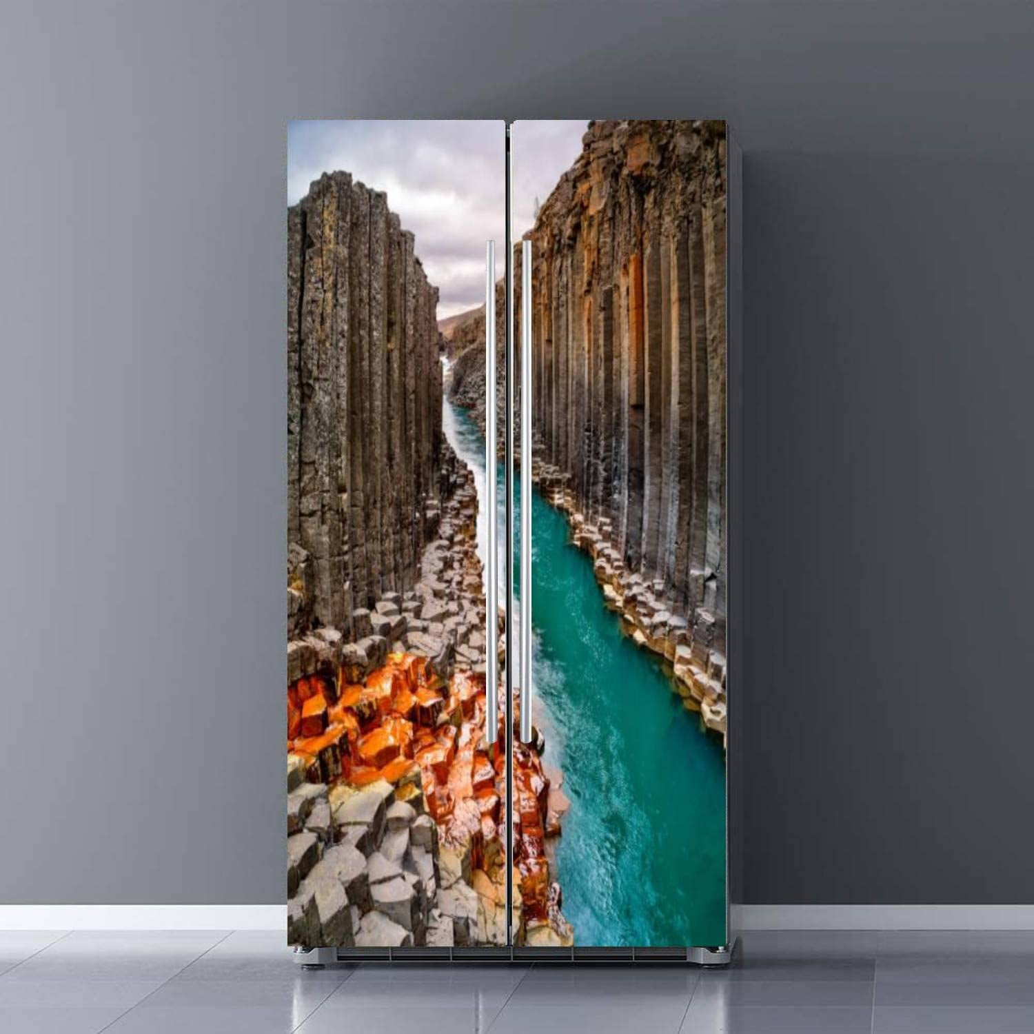Mountain Forest Scenery Refrigerator Wrap Natural Landscape Fridge ...