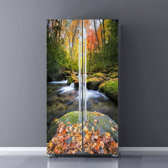 Mountain Forest Scenery Refrigerator Wrap Natural Landscape Fridge ...