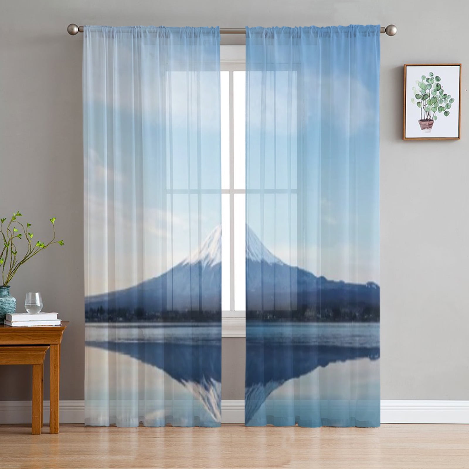 Mountain Fuji Japan Gate Tulle Curtains for Bedroom Hall Living Room r ...