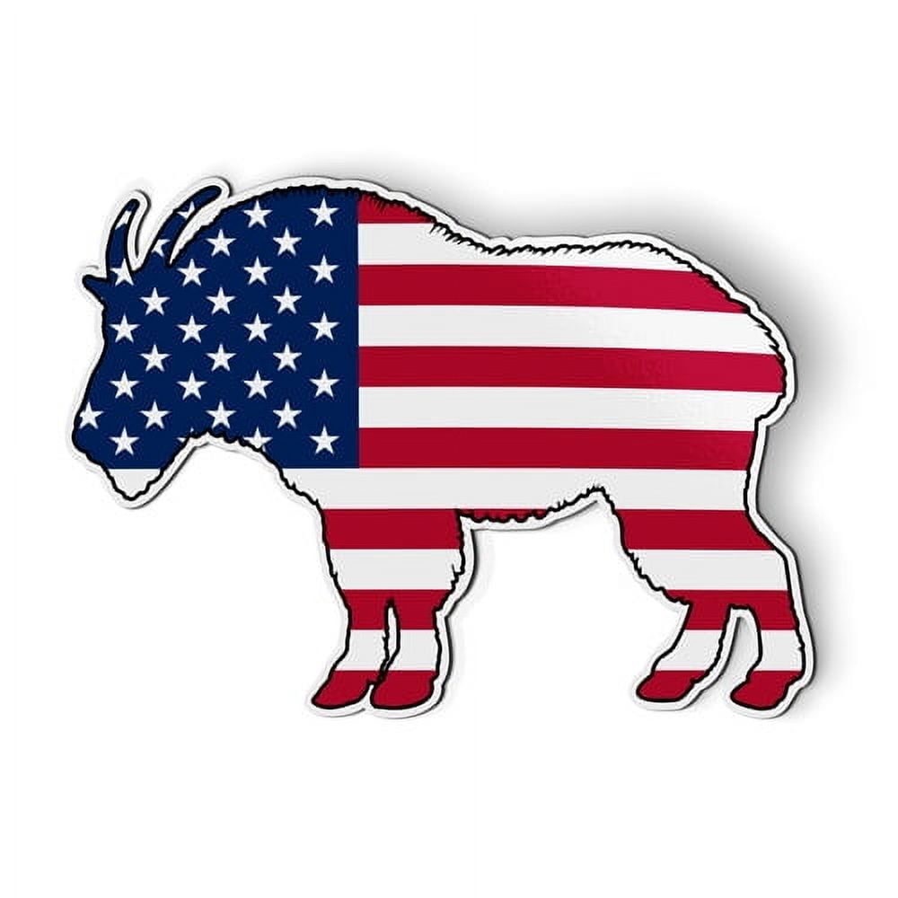 Mountain Goat American Flag - 5.5" Magnet for Car Locker Refrigerator ...