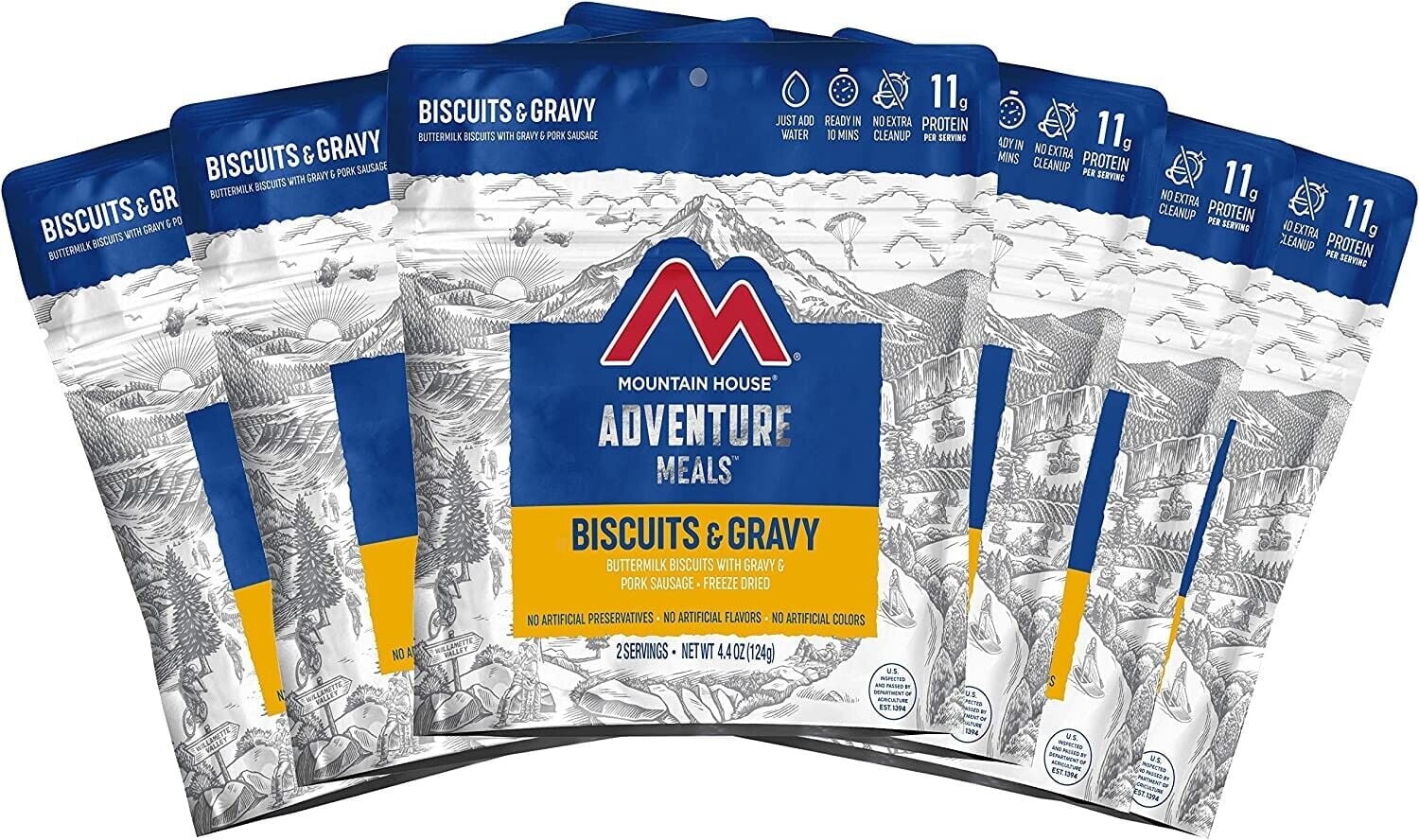 Mountain House Freeze Dried Emergency Biscuits & Gravy 6 Pouches ...