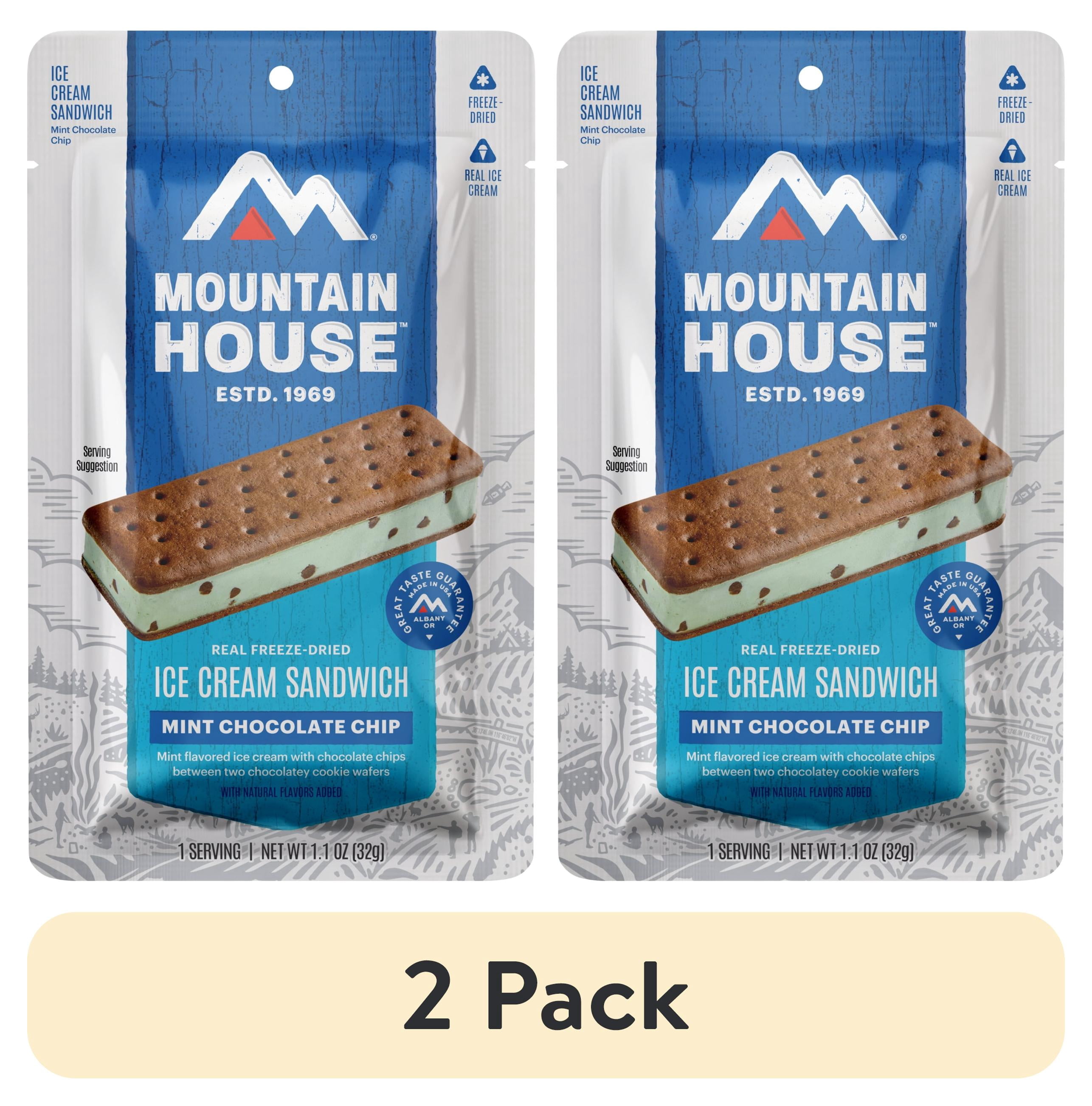 (2 pack) Mountain House Low Claorie Mint Chocolate Chip Ice Cream ...