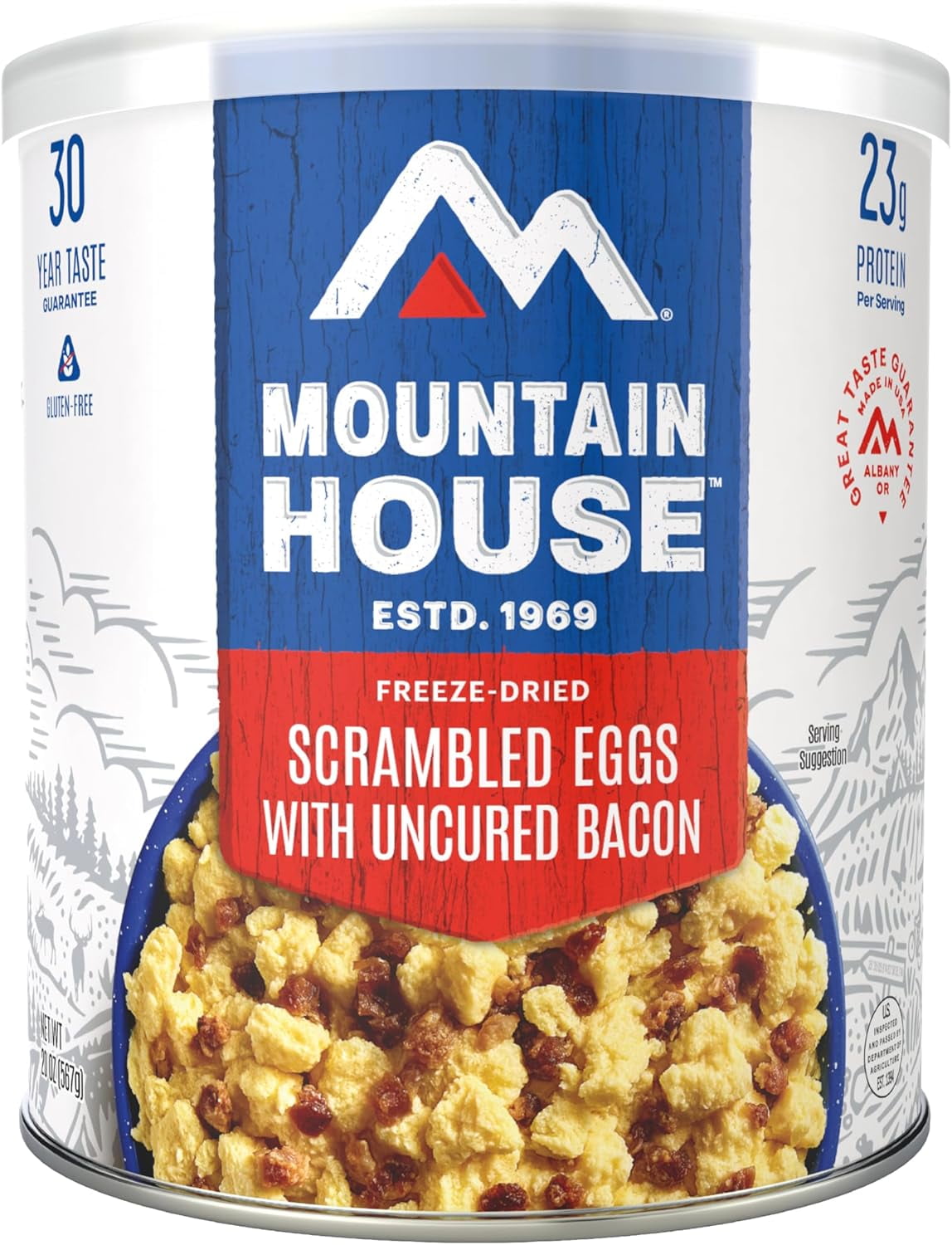 Mountain House Scrambled Eggs with Uncured Bacon #10 Can | Freeze Dried Survival & Emergency ...