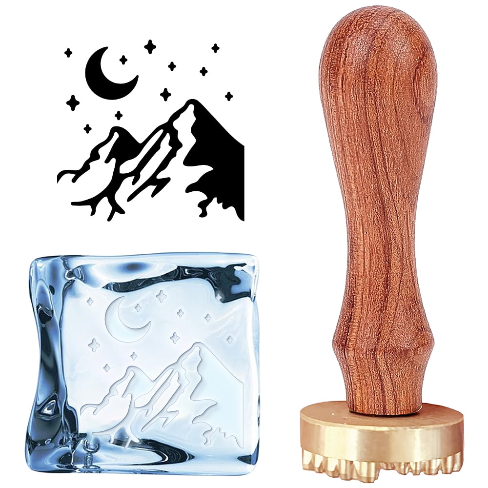 Mountain Ice Stamp Ice Cube Stamp Ice Branding Stamp with Removable ...