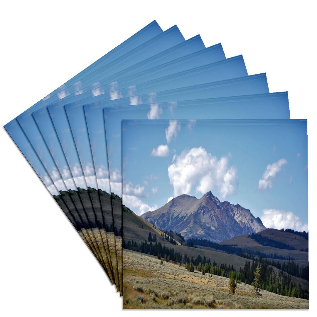 3drose, Mountain in Yellowstone National Park, Set of 8 Ceramic Tile ...
